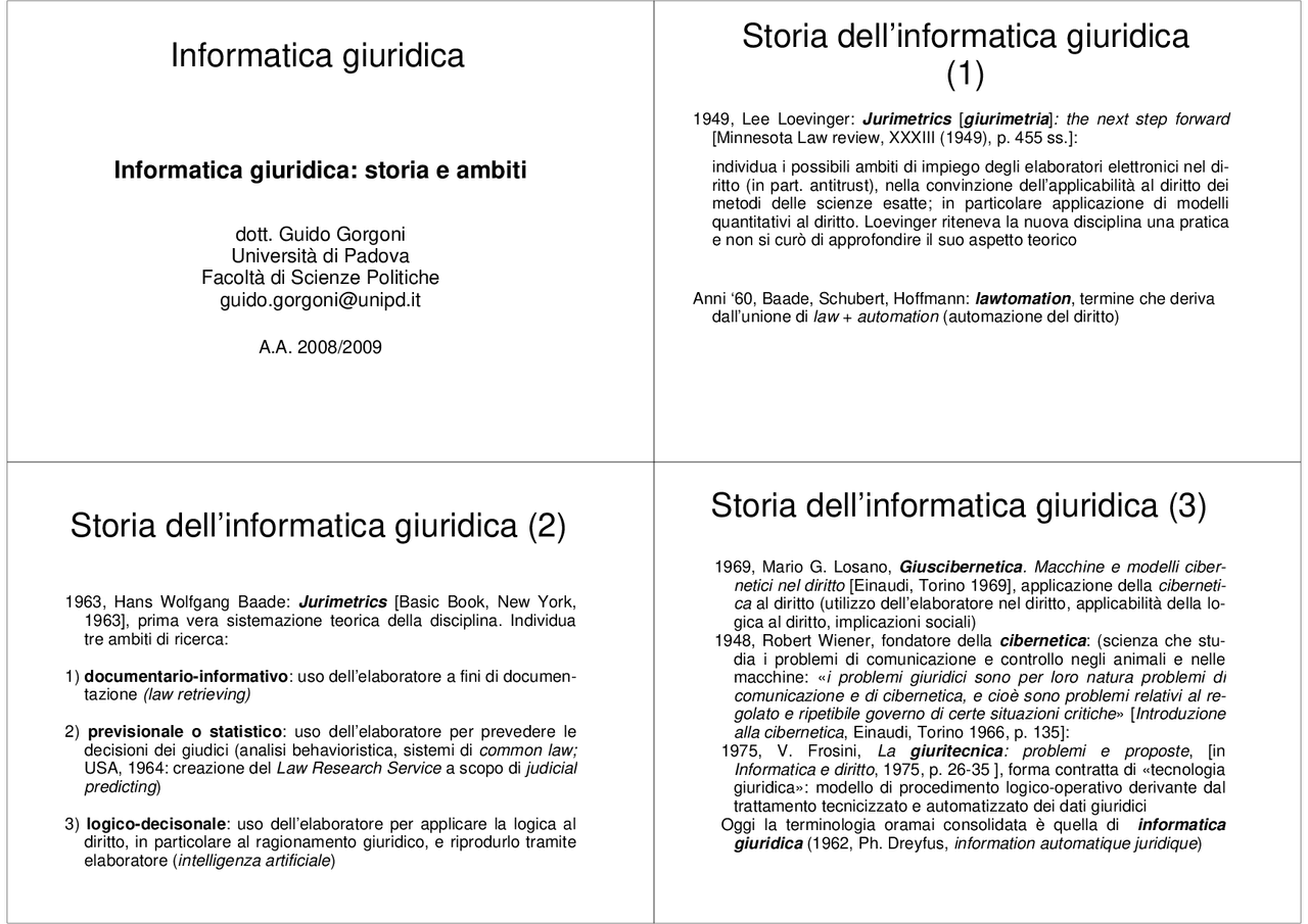 Informatica Giuridica Dispense Docsity