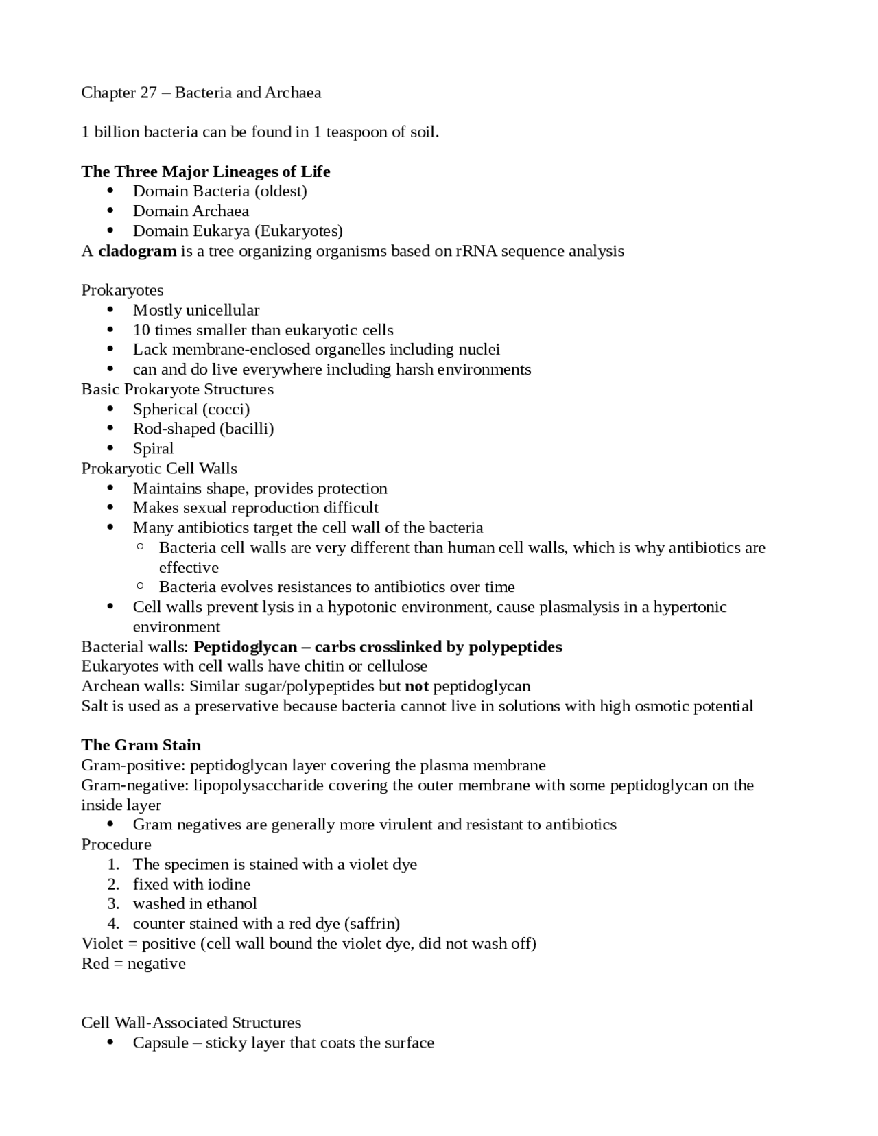 Bacteria And Archaea Principles Biology Ii Notes Bsc 116 Docsity