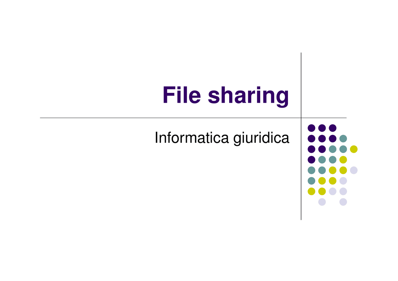 File Sharing Informatica Giuridica Docsity
