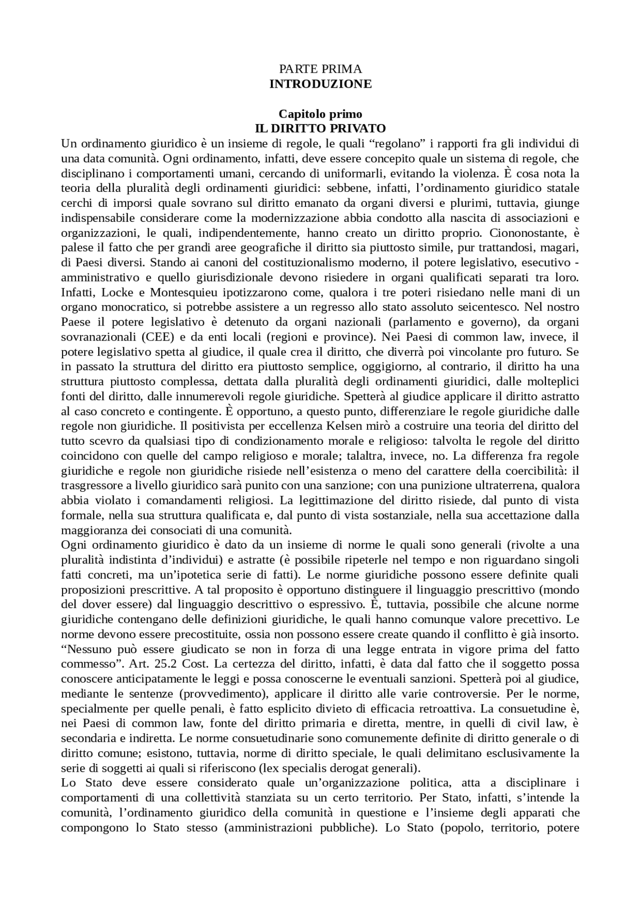 Diritto Privato Rif Galgano Docsity