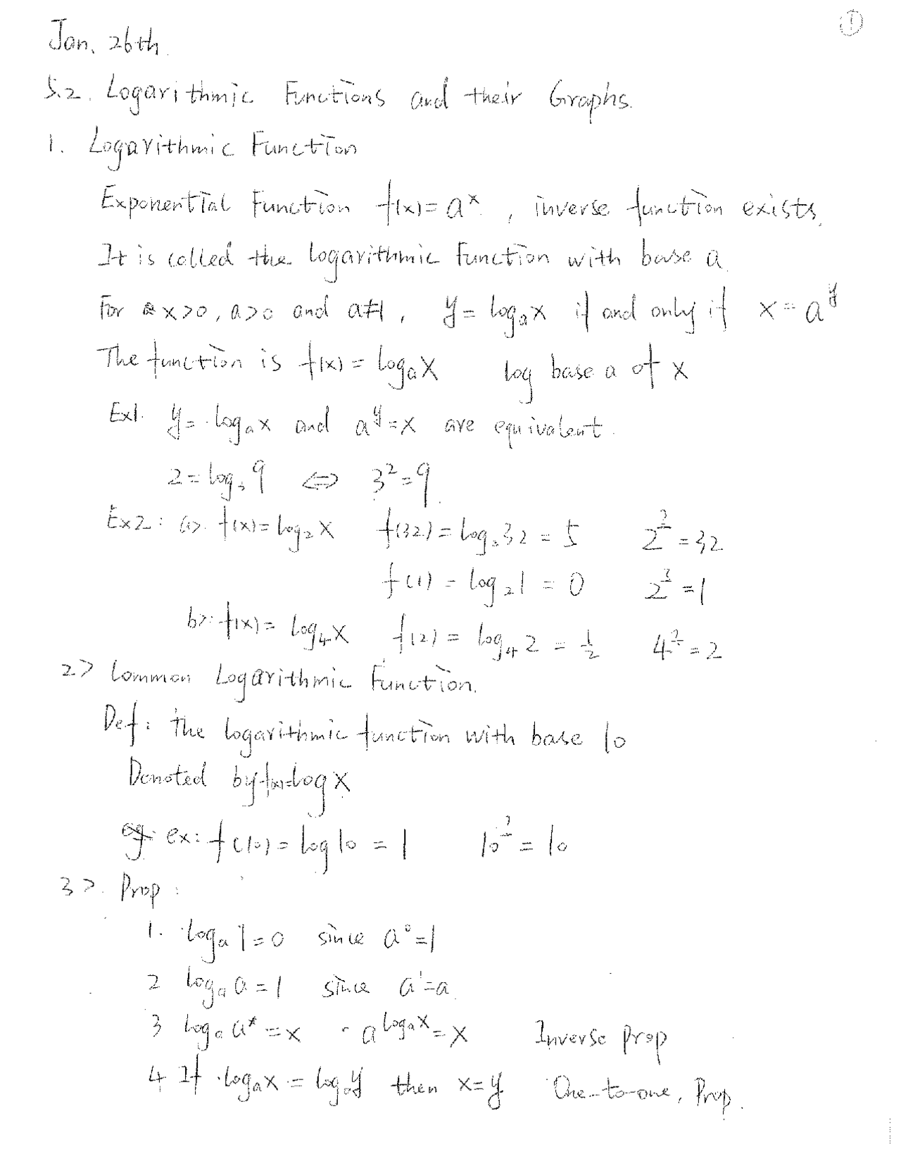 Logarithmic Functions And Their Graphs Trigonometry Math 1405 Docsity