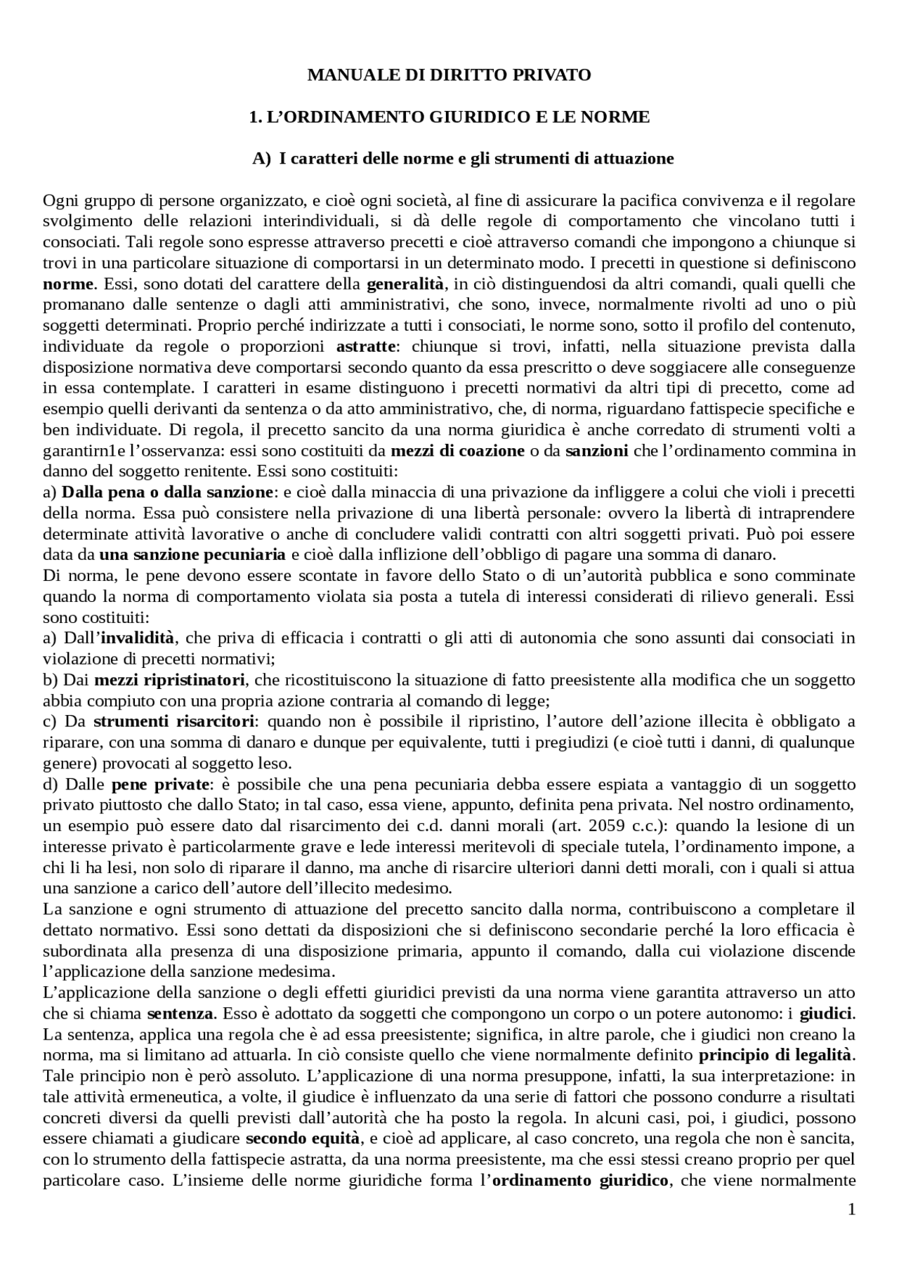 Sintesi Lezione Sul Manuale Di Diritto Privato Stanzione Docsity