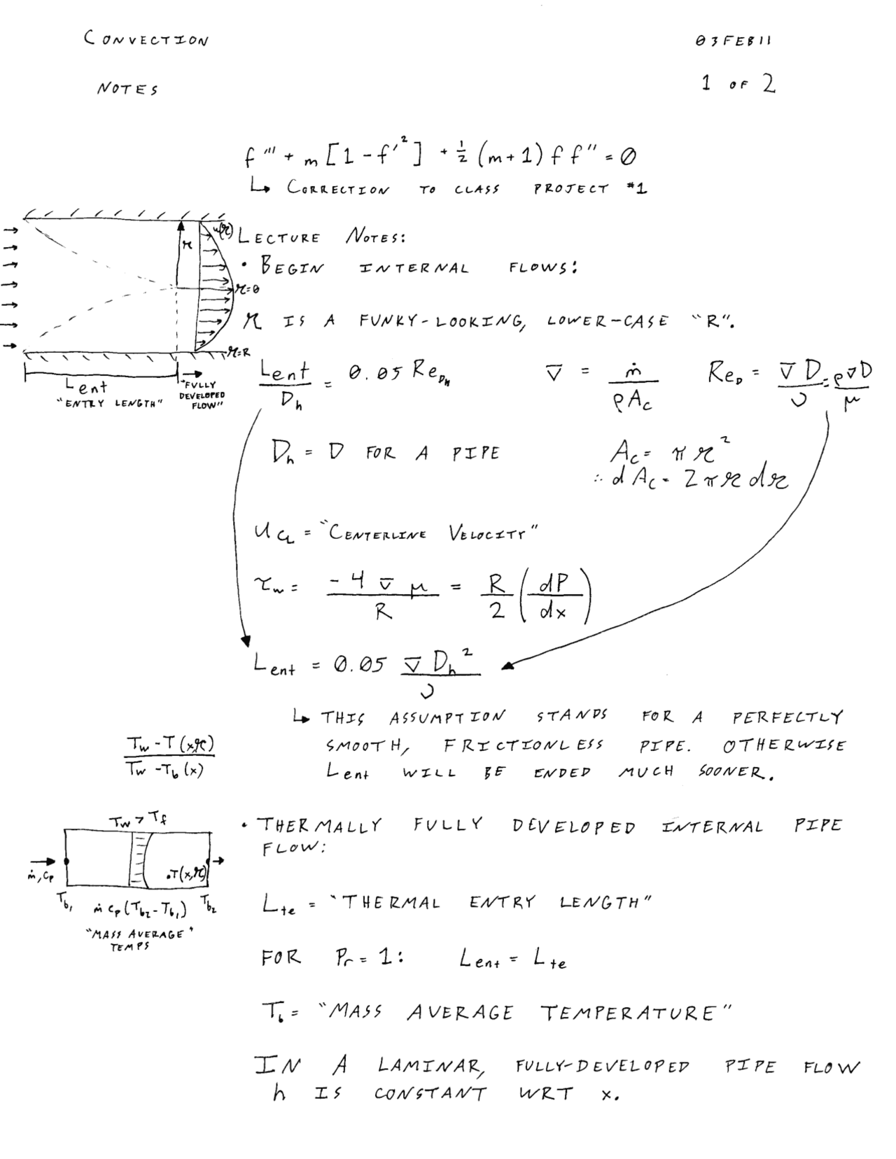 Lecture Notes For Convection Heat And Mass Transfer Me 5314 Docsity