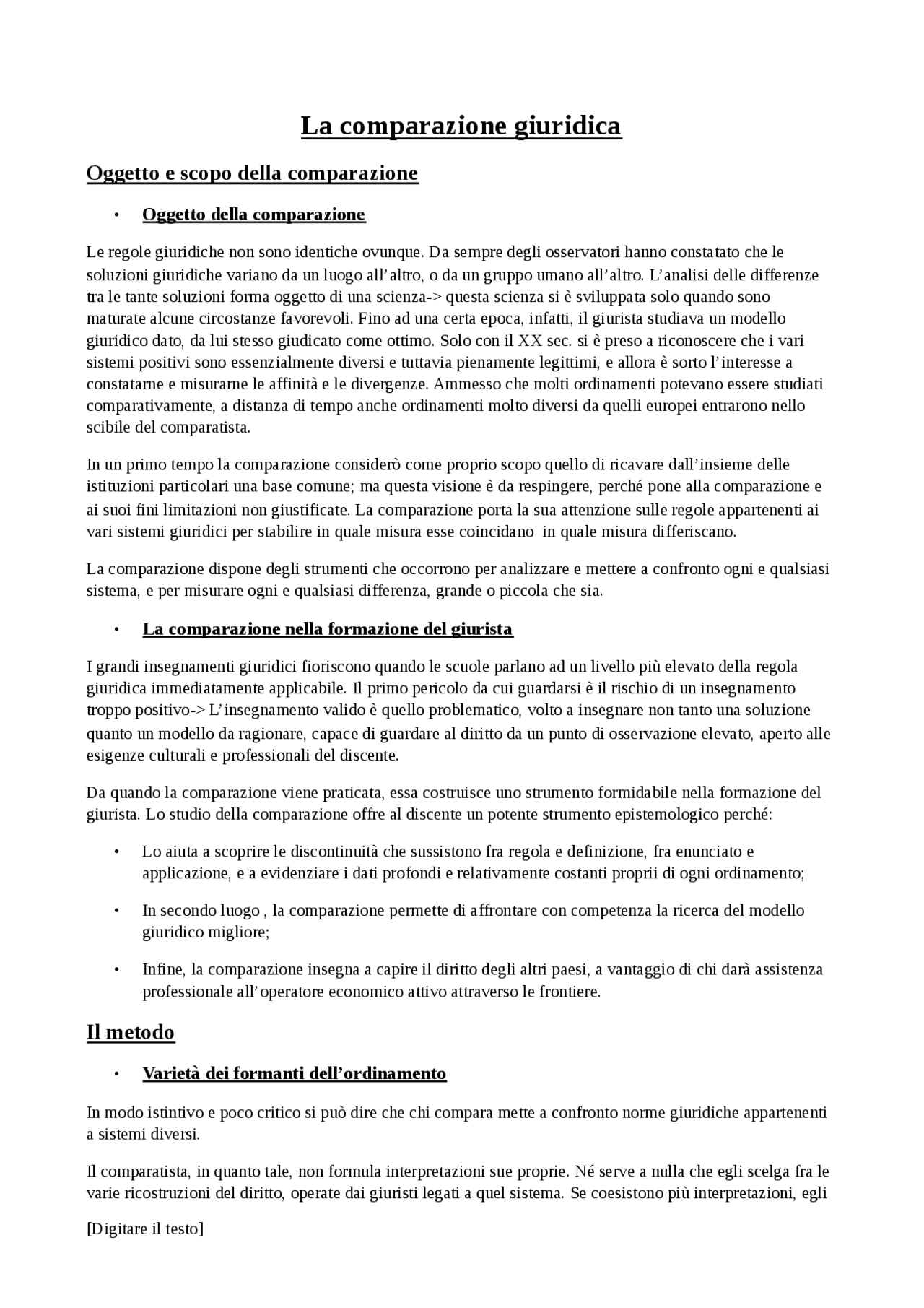Riassunto Sistemi Giuridici Comparati Docsity