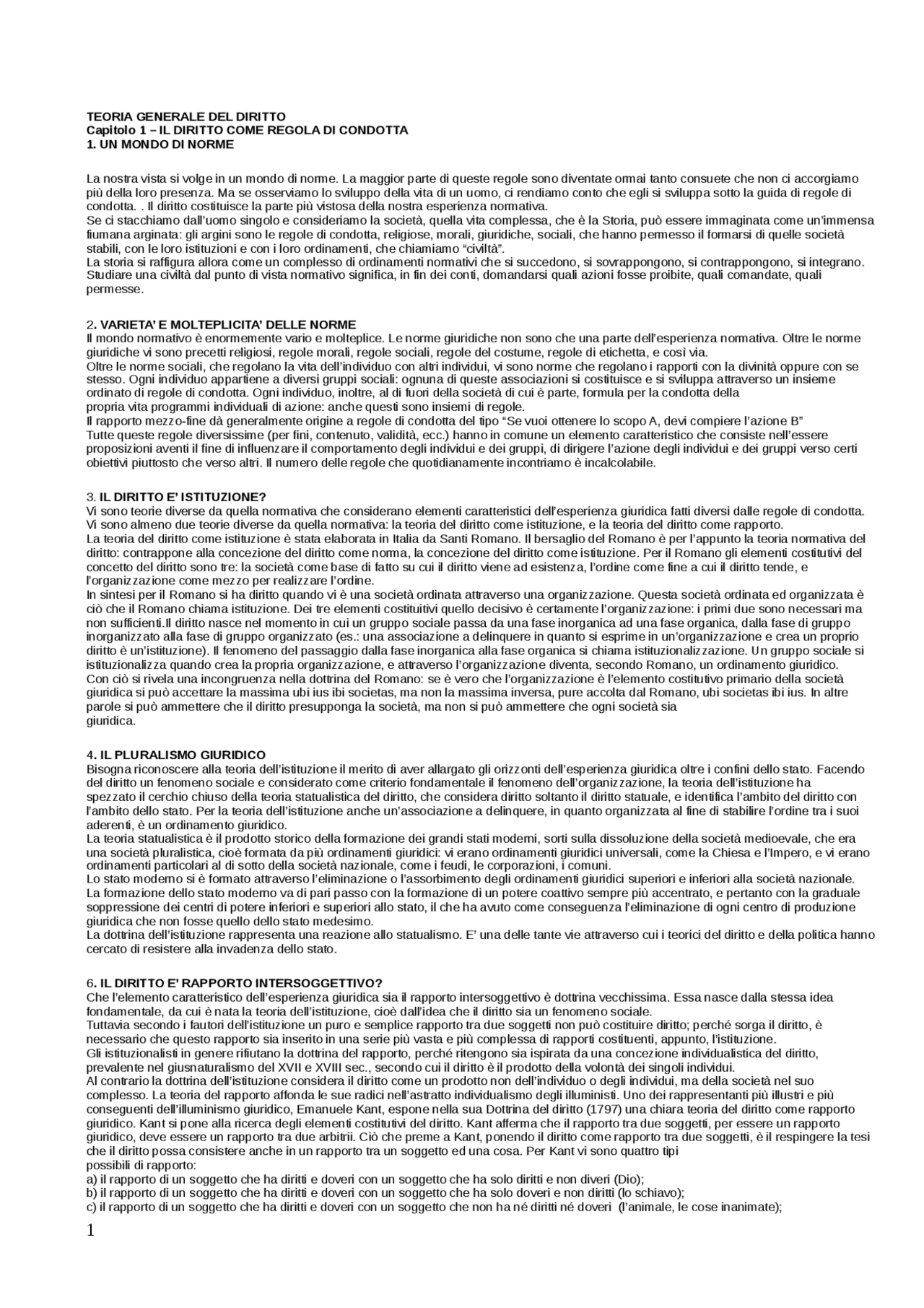 Appunti Di Teoria Generale Del Diritto Docsity