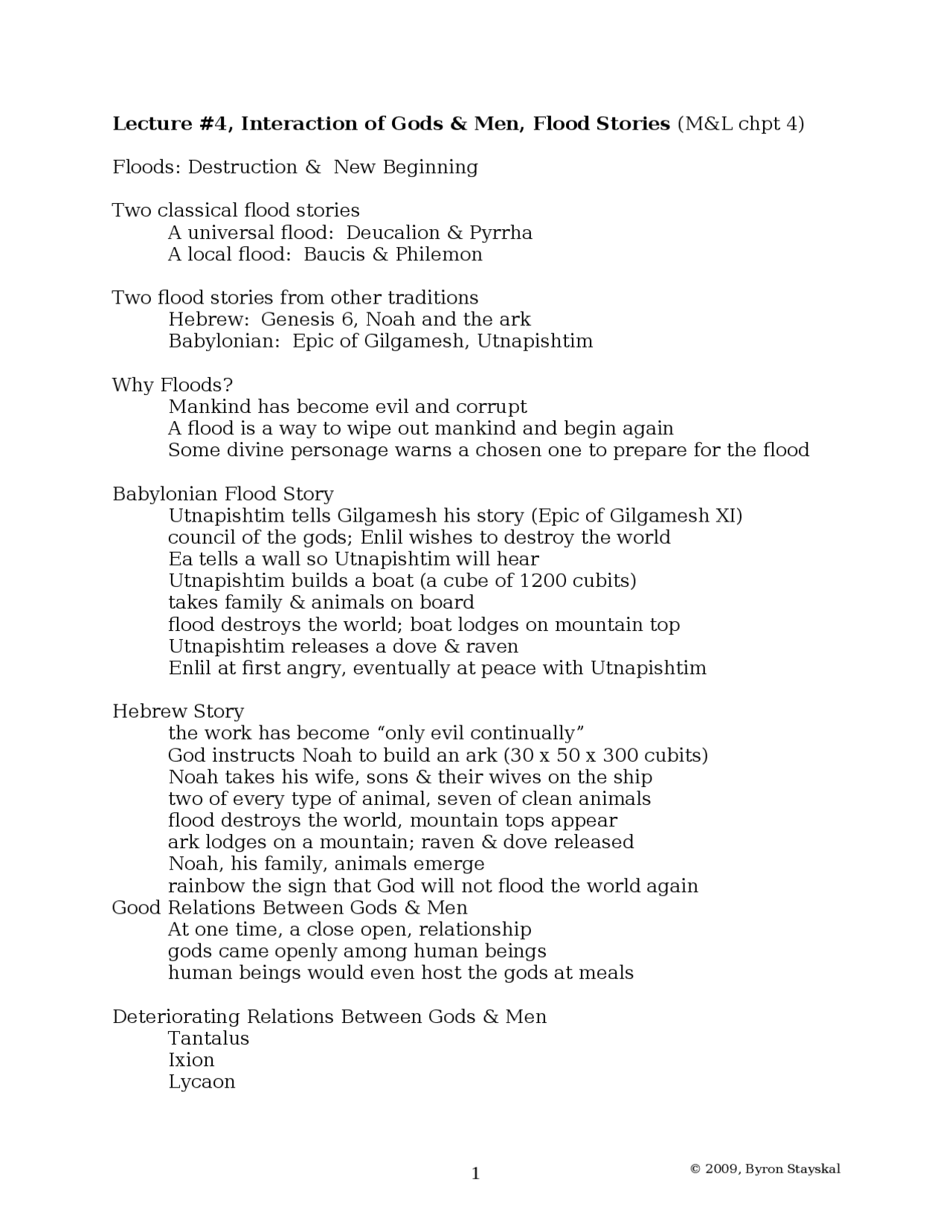 Flood Stories: A Destructive Force and a New Beginning - Prof. Byron ...