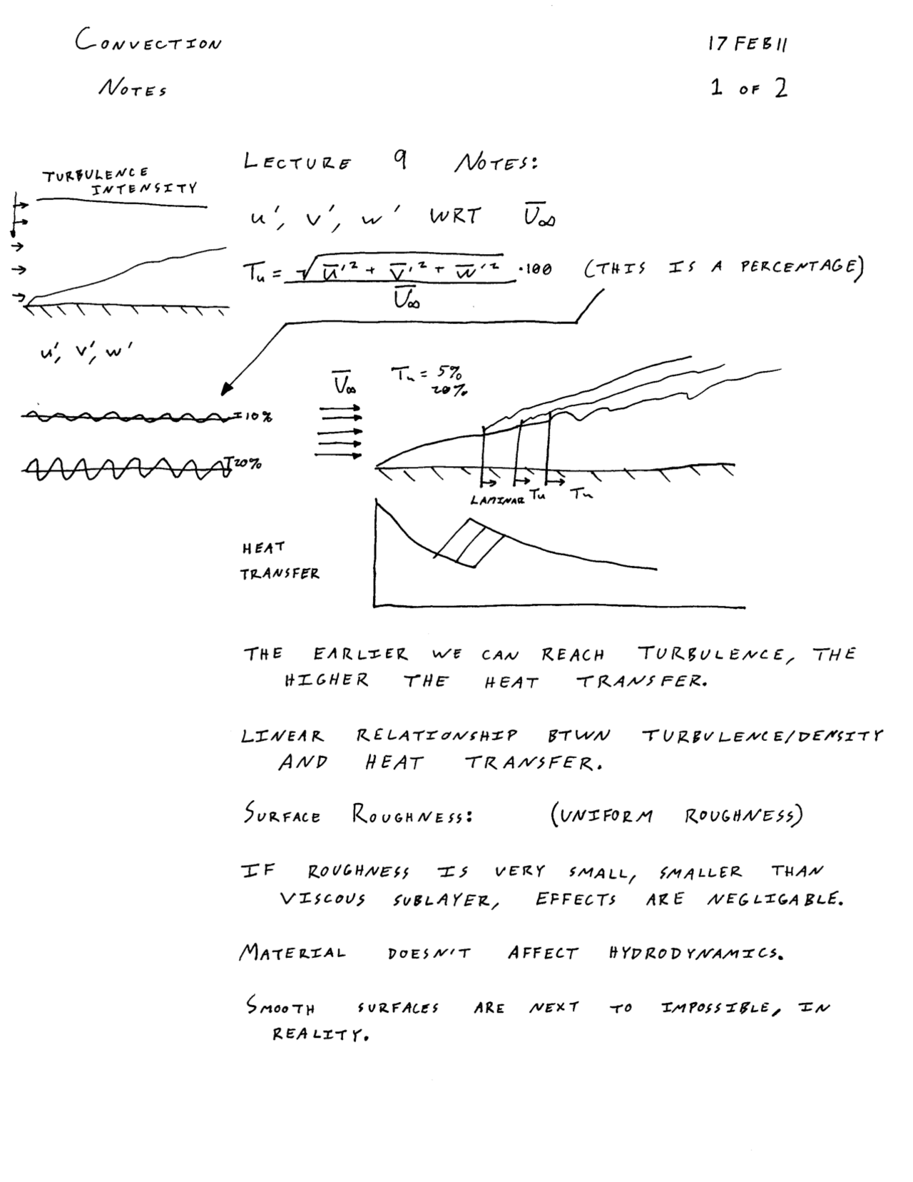 Lecture Notes On Convection Heat And Mass Transfer Me 5314 Docsity