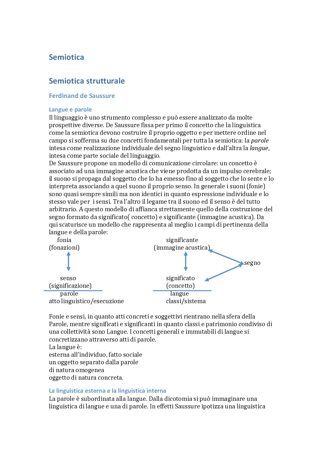 Semiotica Semiotica Strutturale Docsity