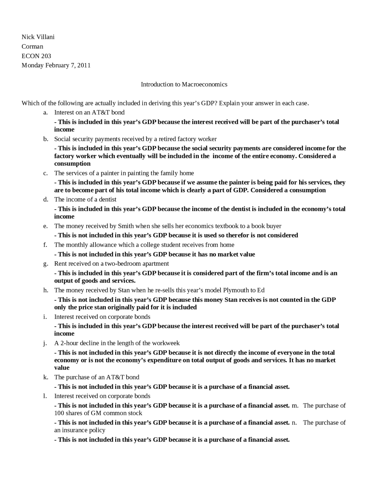 Questions For Quiz Principles Of Macroeconomics Econ 203 Docsity