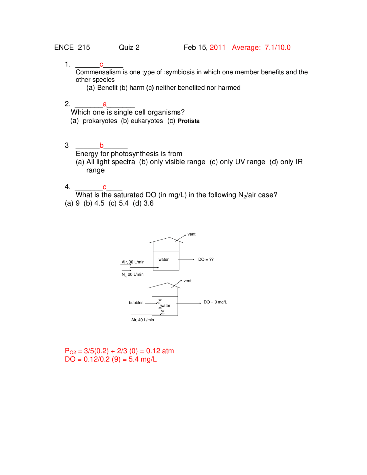 Quiz 2 With Answer Key Engineering For Sustainability Ence 215
