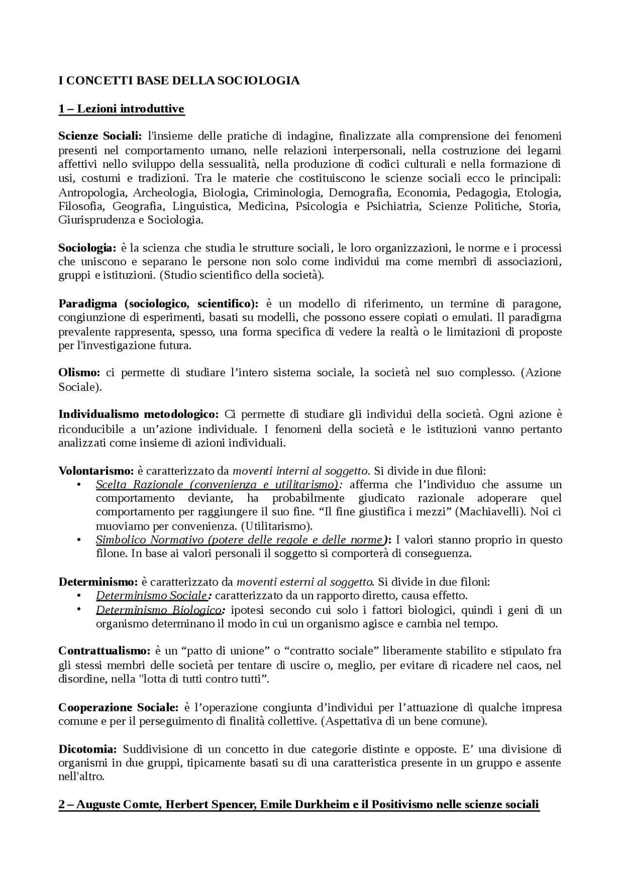 I Concetti Alla Base Della Sociologia Docsity