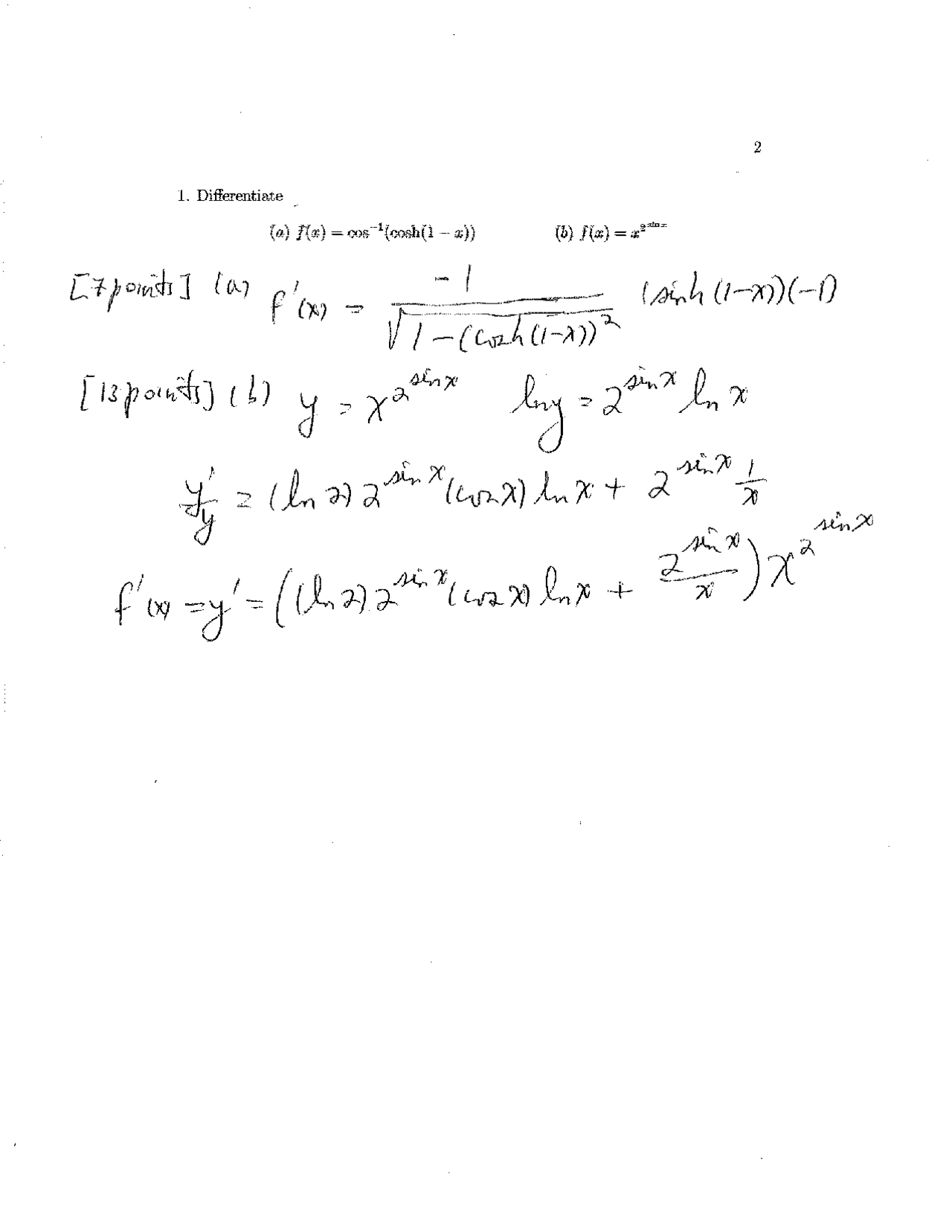 5 Solved Problems On Infinite Series Midterm Exam Math 31b Docsity