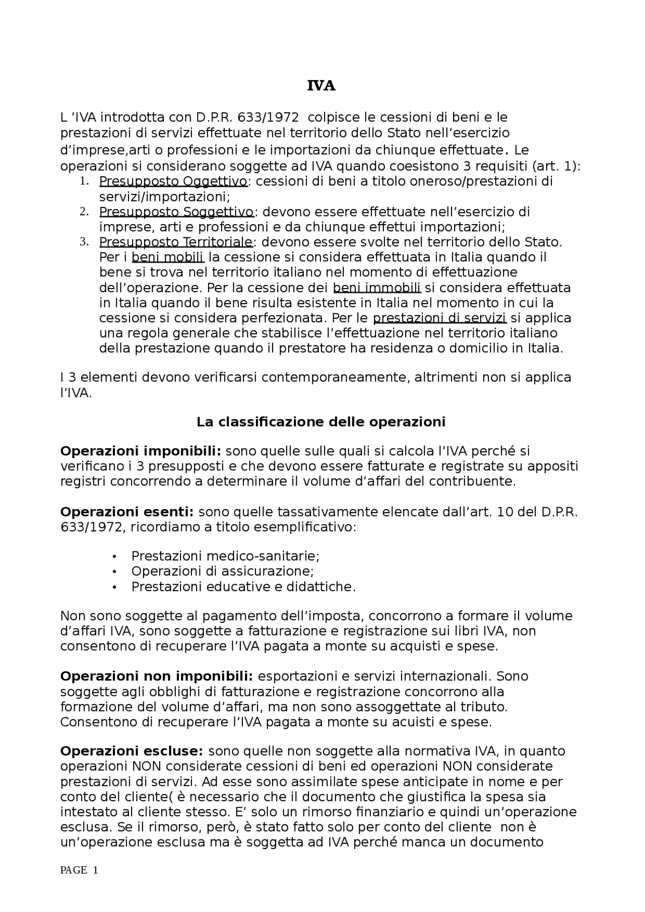 L Iva Imposta Sul Valore Aggiunto Docsity