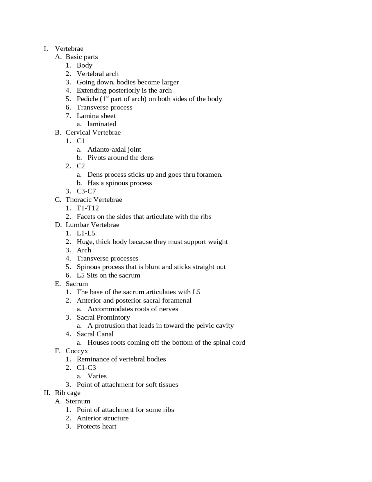 Notes on Vertebrates - Anatomy and Physiology I | ANAT 101 | Study ...