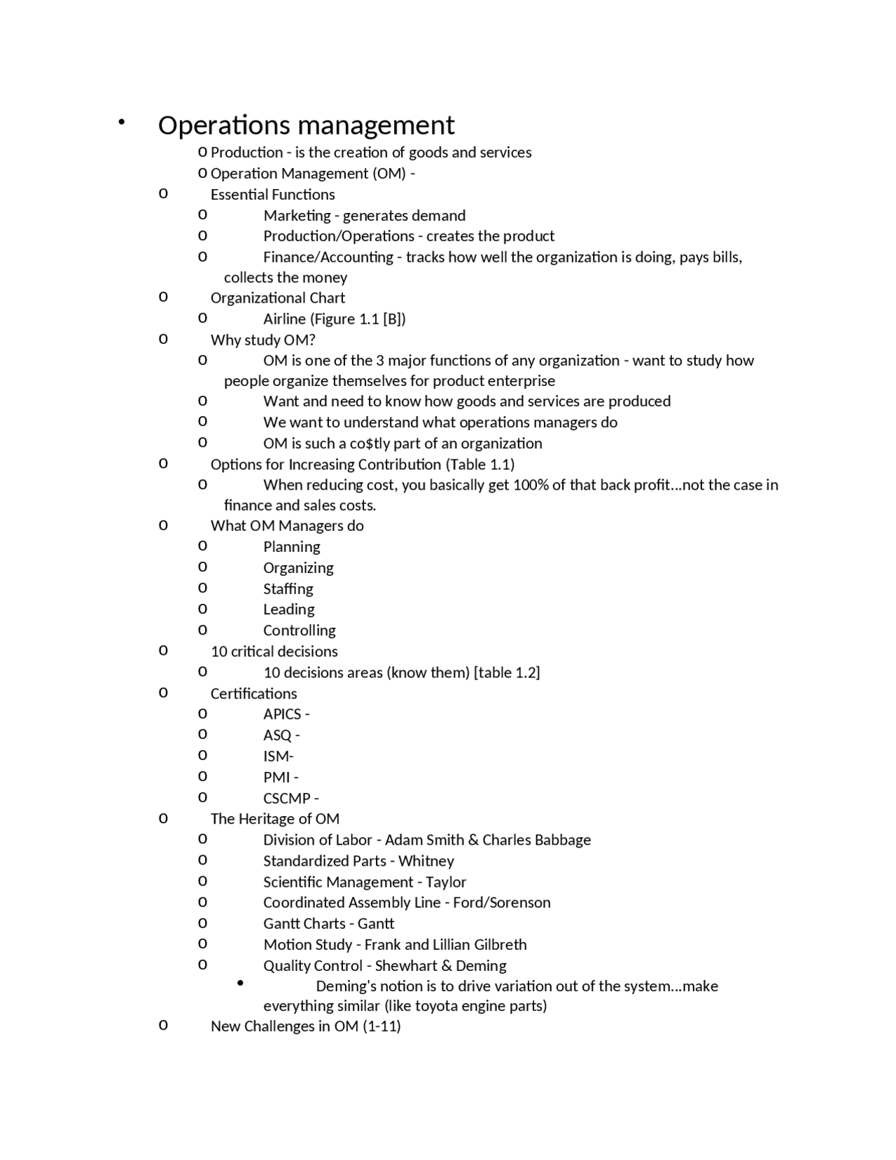 Operations Management: Essential Functions, New Challenges, and Strategies - Prof. Jamison ...
