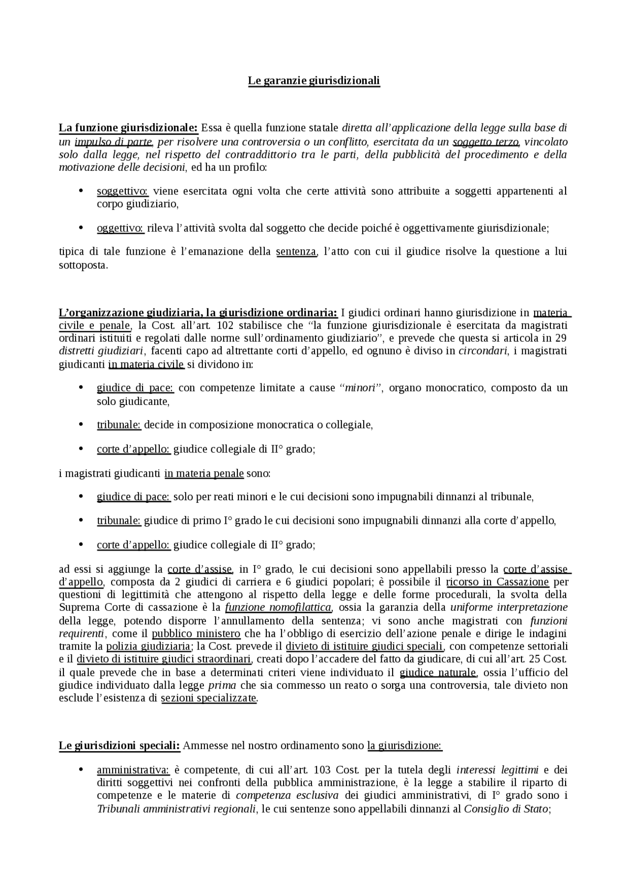 Le Garanzie Giurisdizionali Xiv Docsity