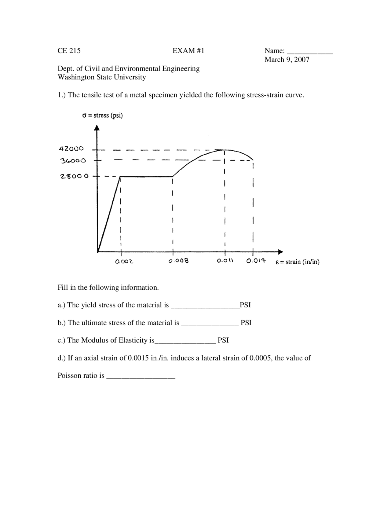 4 Solved Questions On Environmental Engineering Exam 1 C E 215