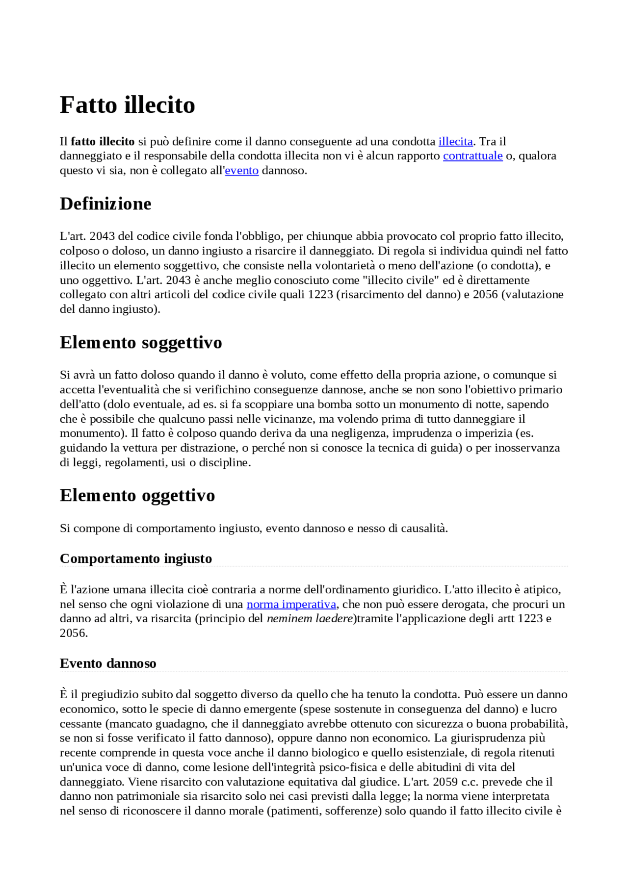Fatto Illecito Docsity