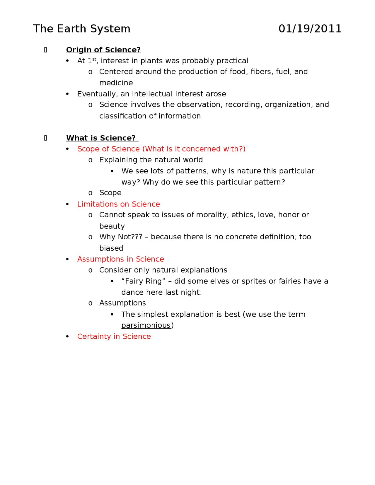 The Earth System - Lecture Notes | ISCI 2001 - Docsity