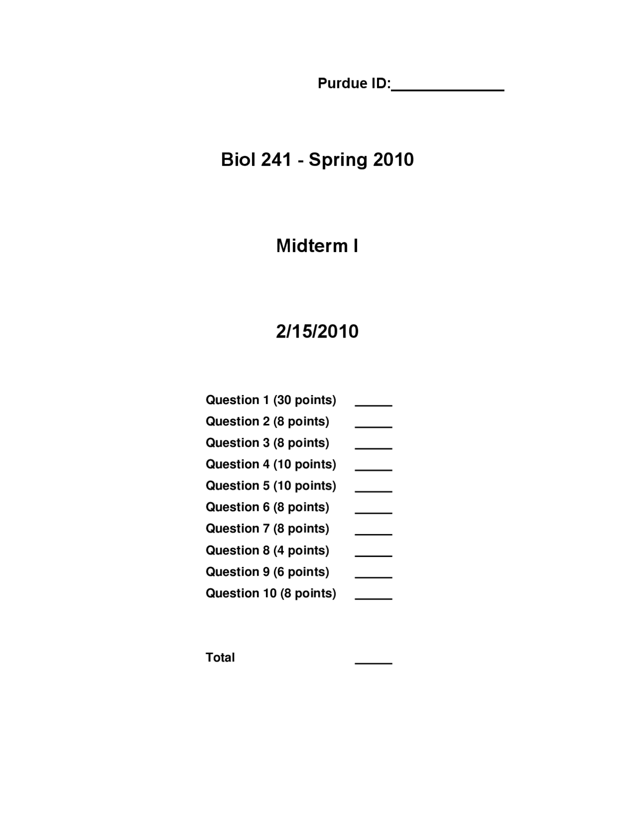 10 Solved Questions On Molecular Biology Midterm Exam Biol 24100