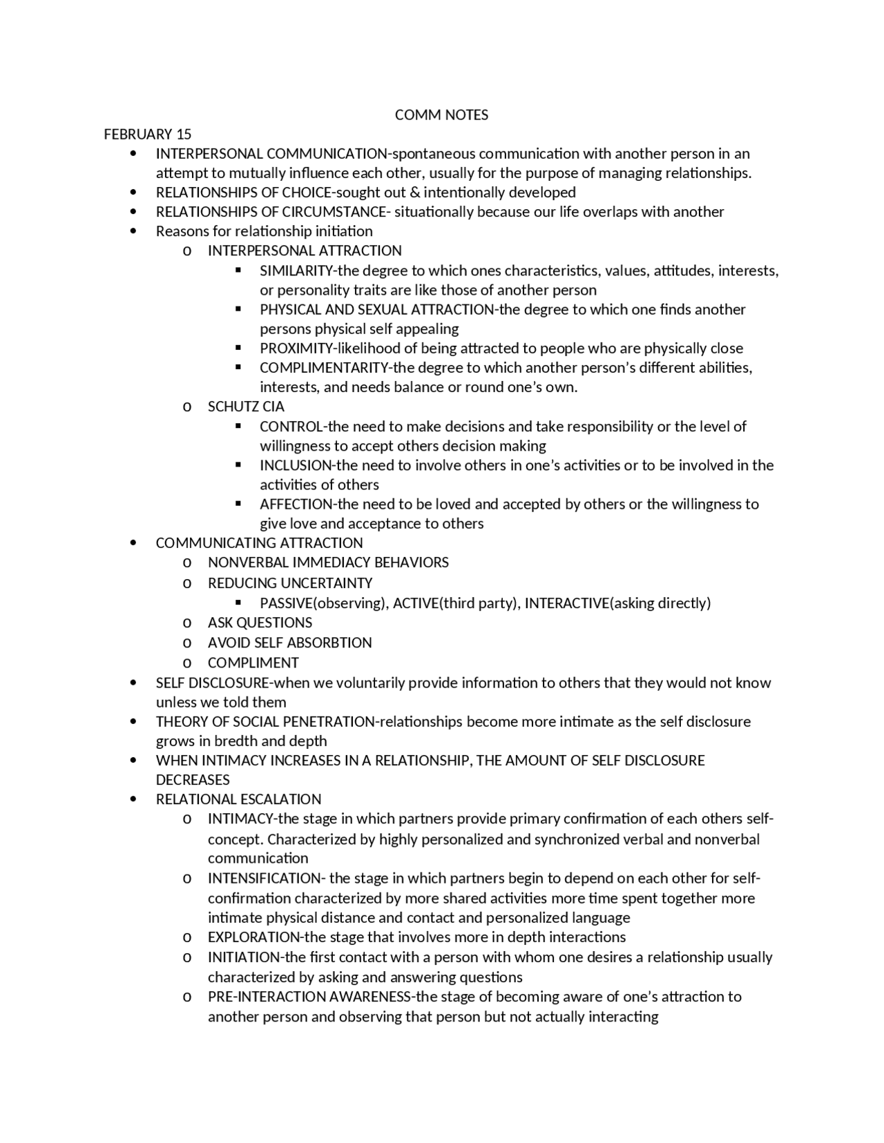 Notes On Fundamentals Of Human Communication Comm 1310 Docsity