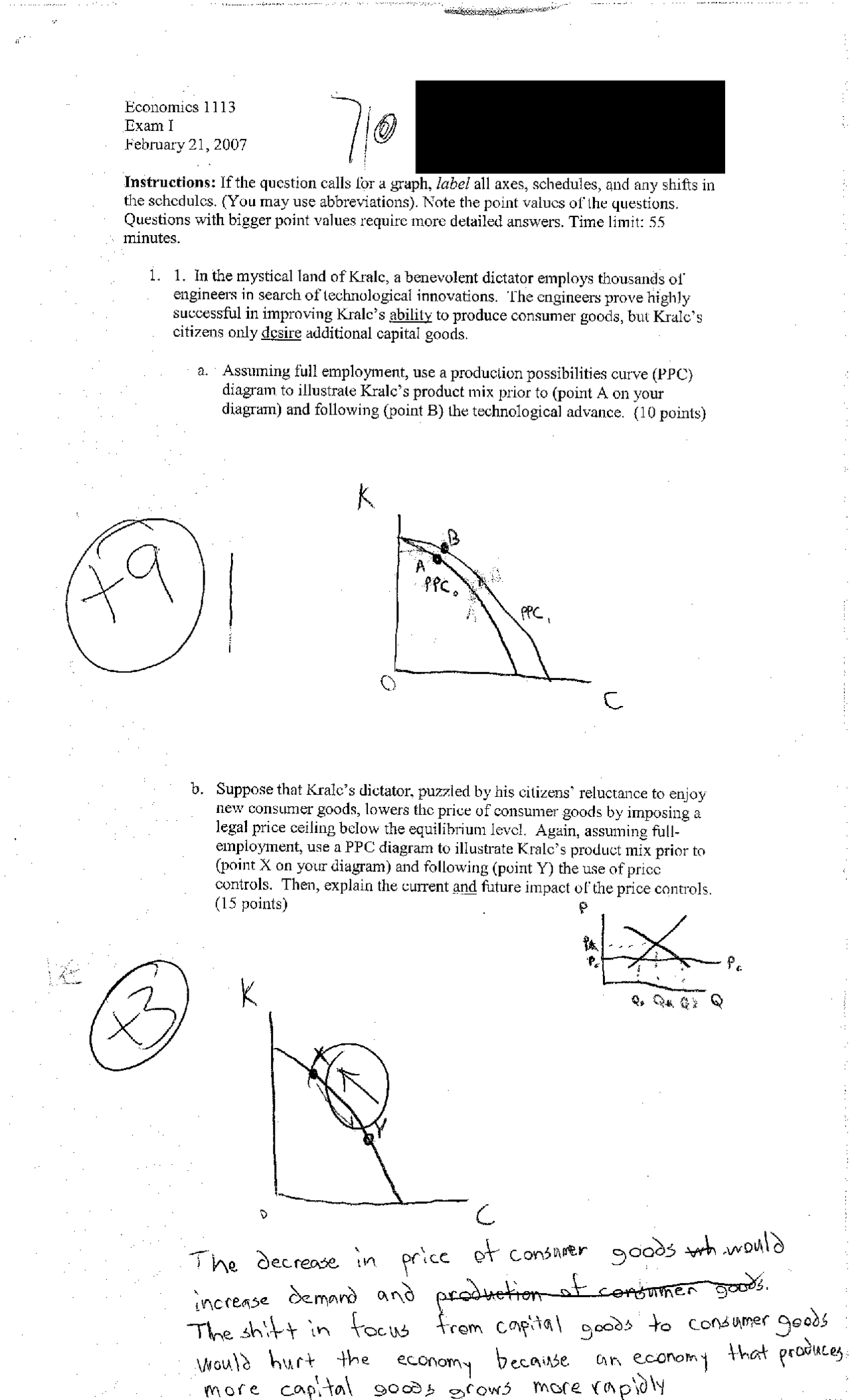 Exam 1 With Solution Principles Of Macroeconomics Honors Econ 1113