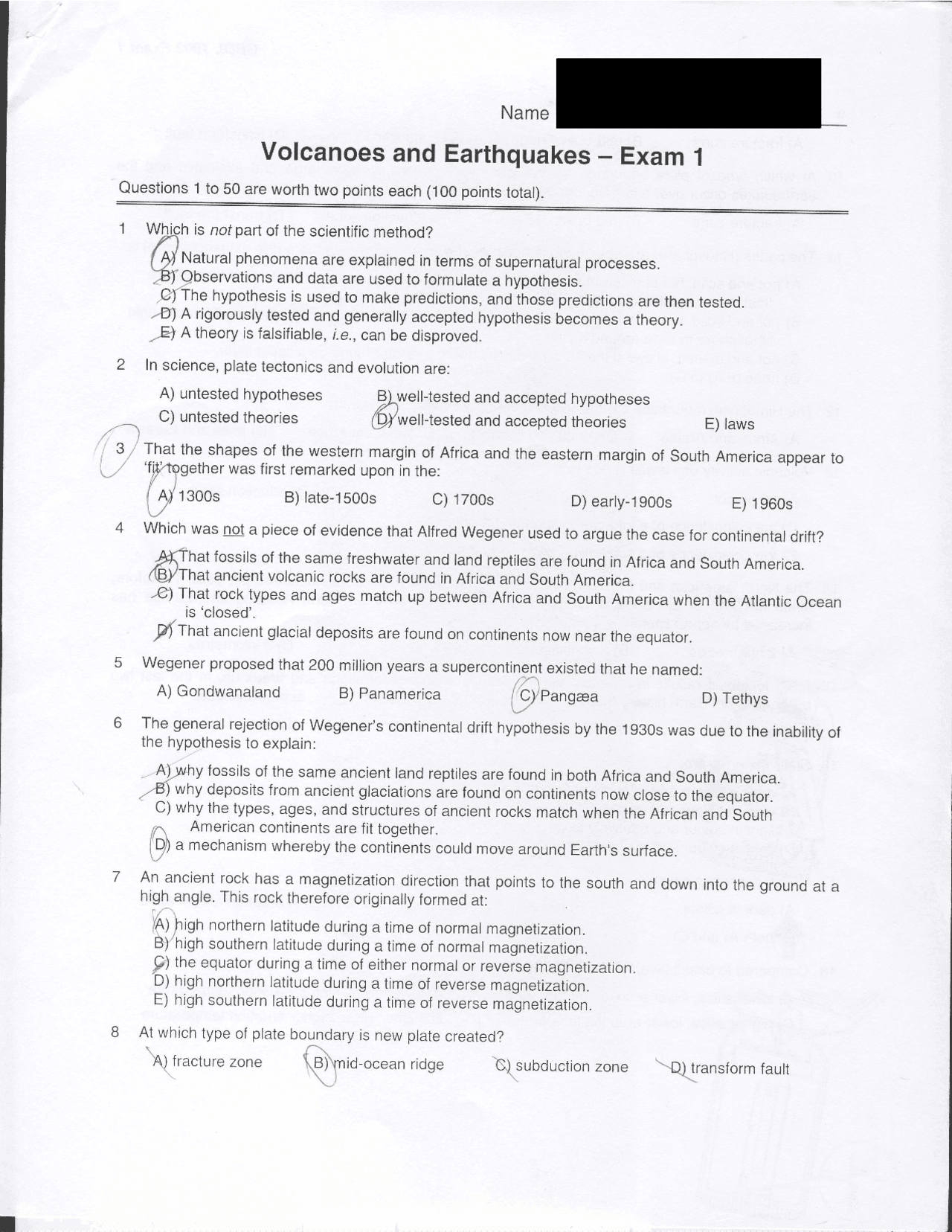 Volcanoes and Earthquakes for Exam 1Questions with Solutions | GEOL ...