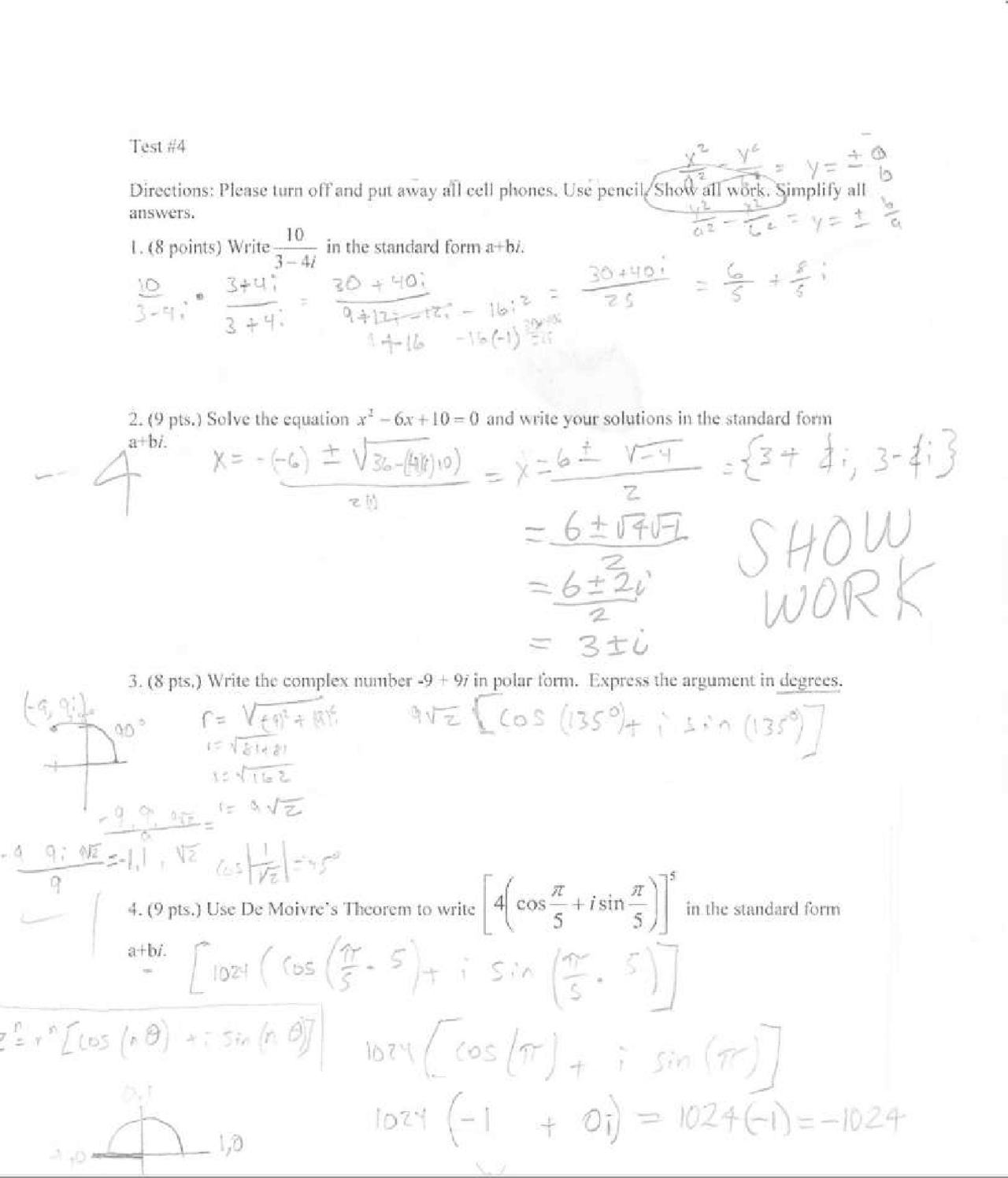 13 Questions Solved For Test 4 Trigonometry Mac 1114 Docsity