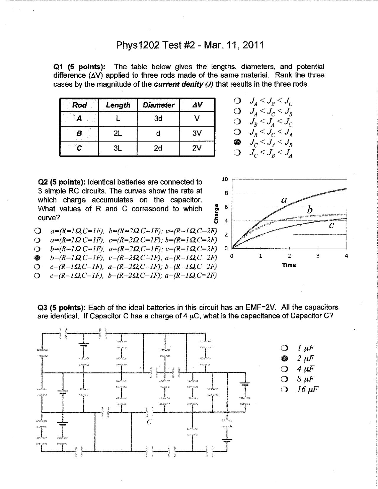 Test 2 With Solution General Physics Phys 1202 Docsity
