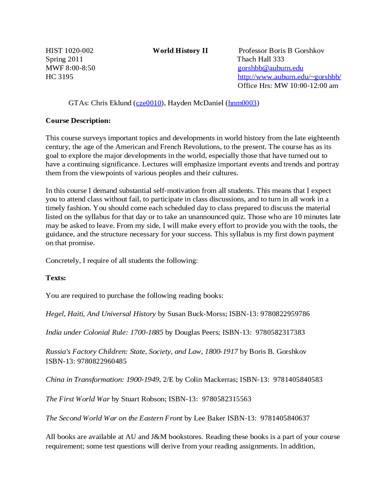 Study Notes for Exam 2 - World History II | HIST 1020 - Docsity