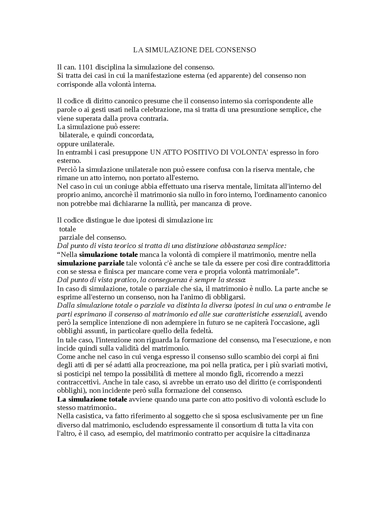 Diritto Canonico Docsity