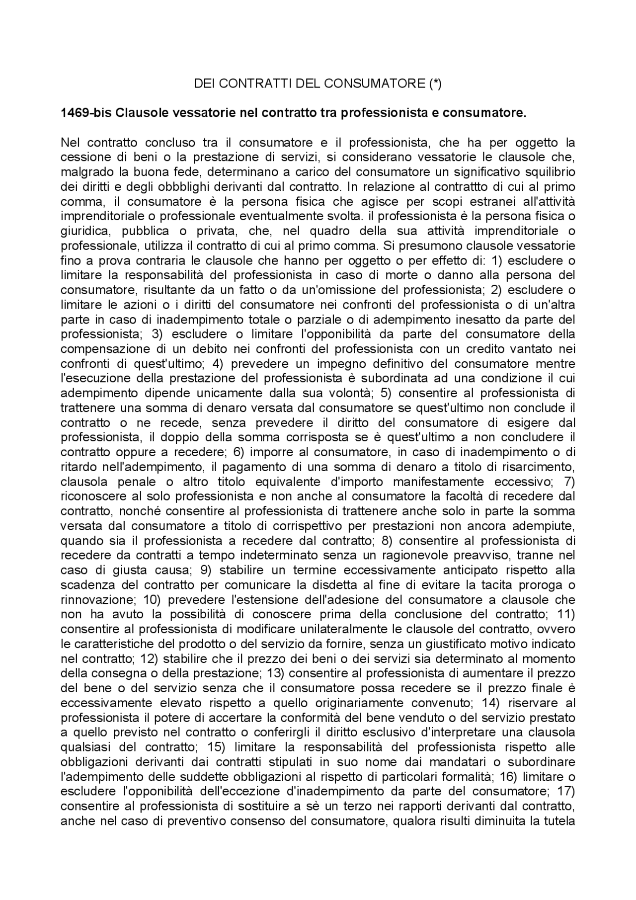Contratti Del Consumatori Appunti Di Diritto Civile Docsity