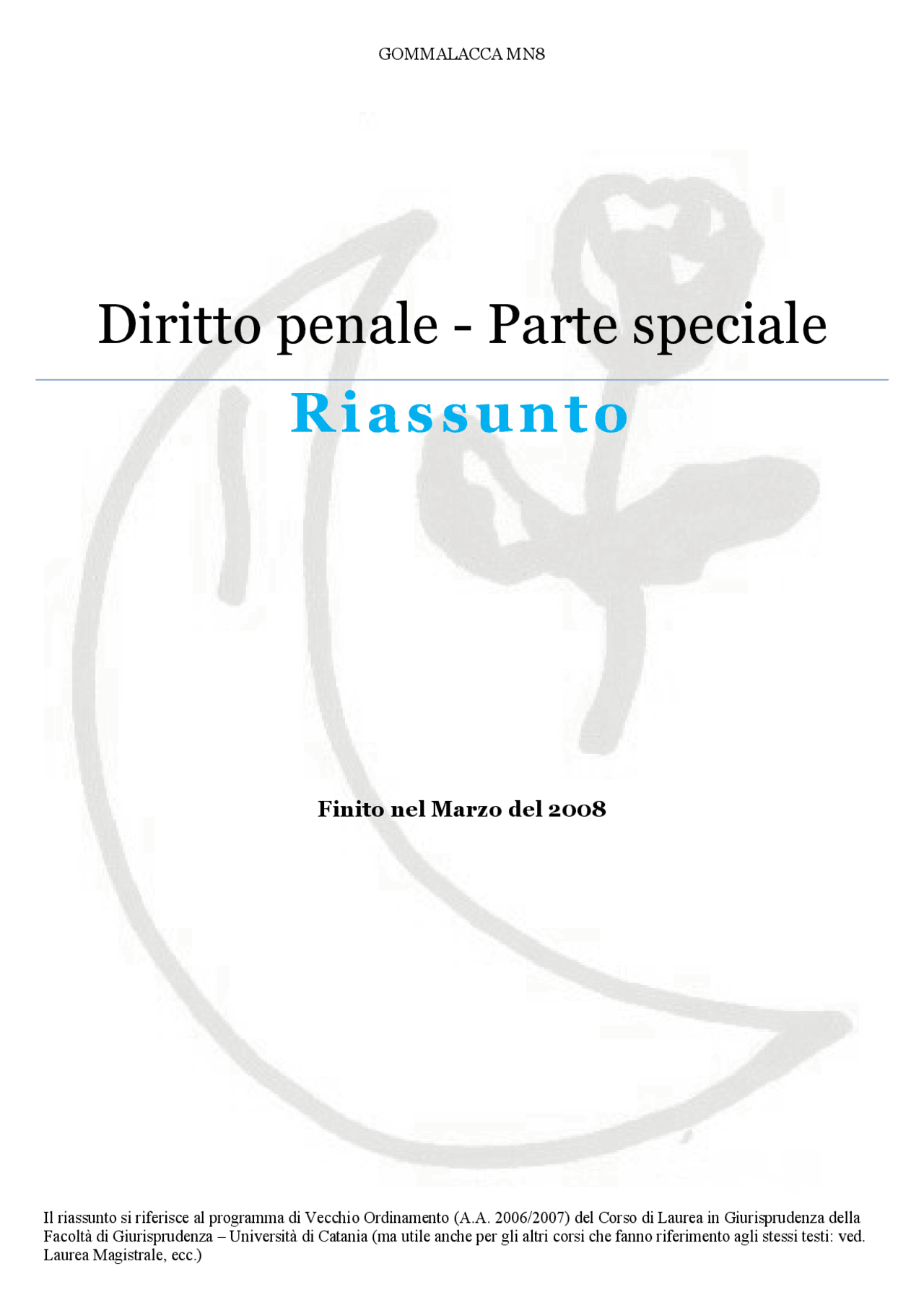Diritto Penale Parte Speciale Findaca Musco Docsity