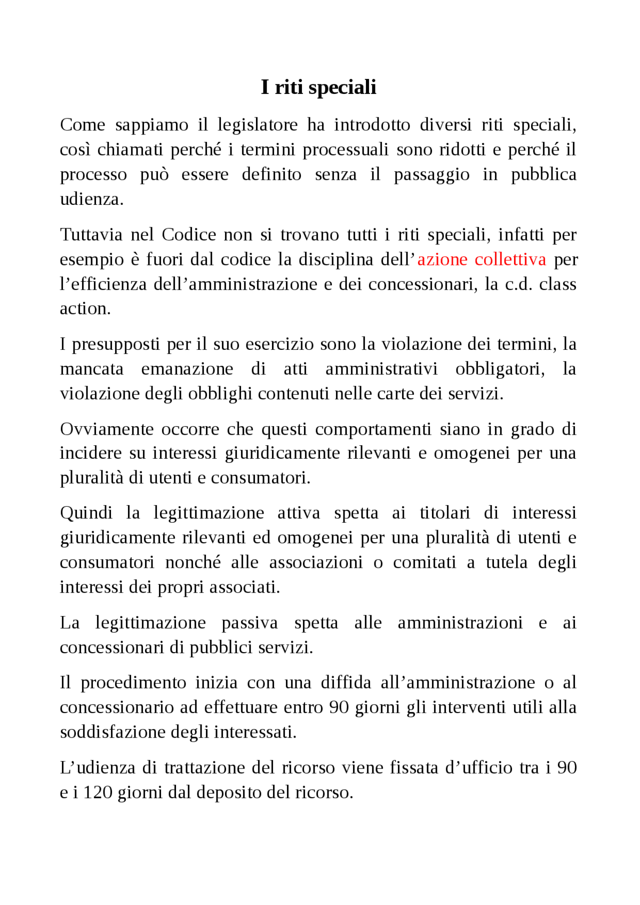 I Riti Speciali Docsity
