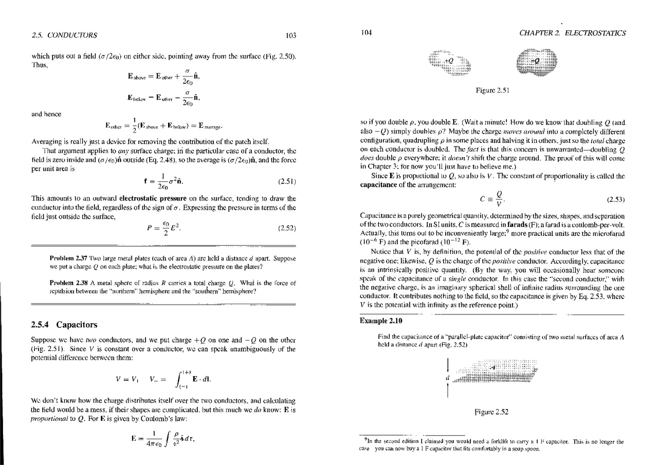 Conductors, Capacitors - Study Materials | PHYSICS 555 - Docsity