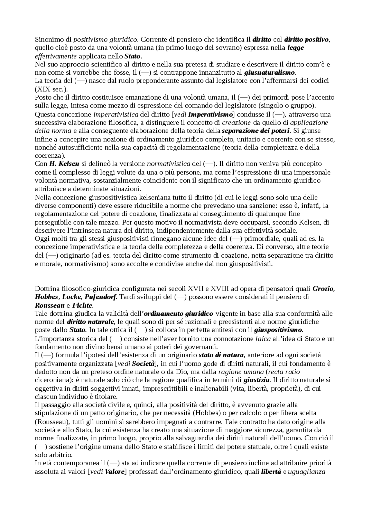 Definizione Di Positivismo Giuridico Docsity