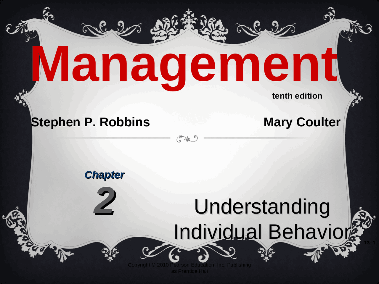 Understanding Individual Behavior Lecture Slides Mgt 305 Docsity