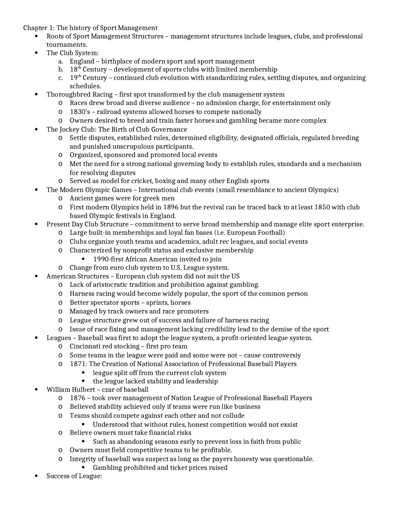 The History of Foundation of Sport Management - Notes | SPMT 217 ...