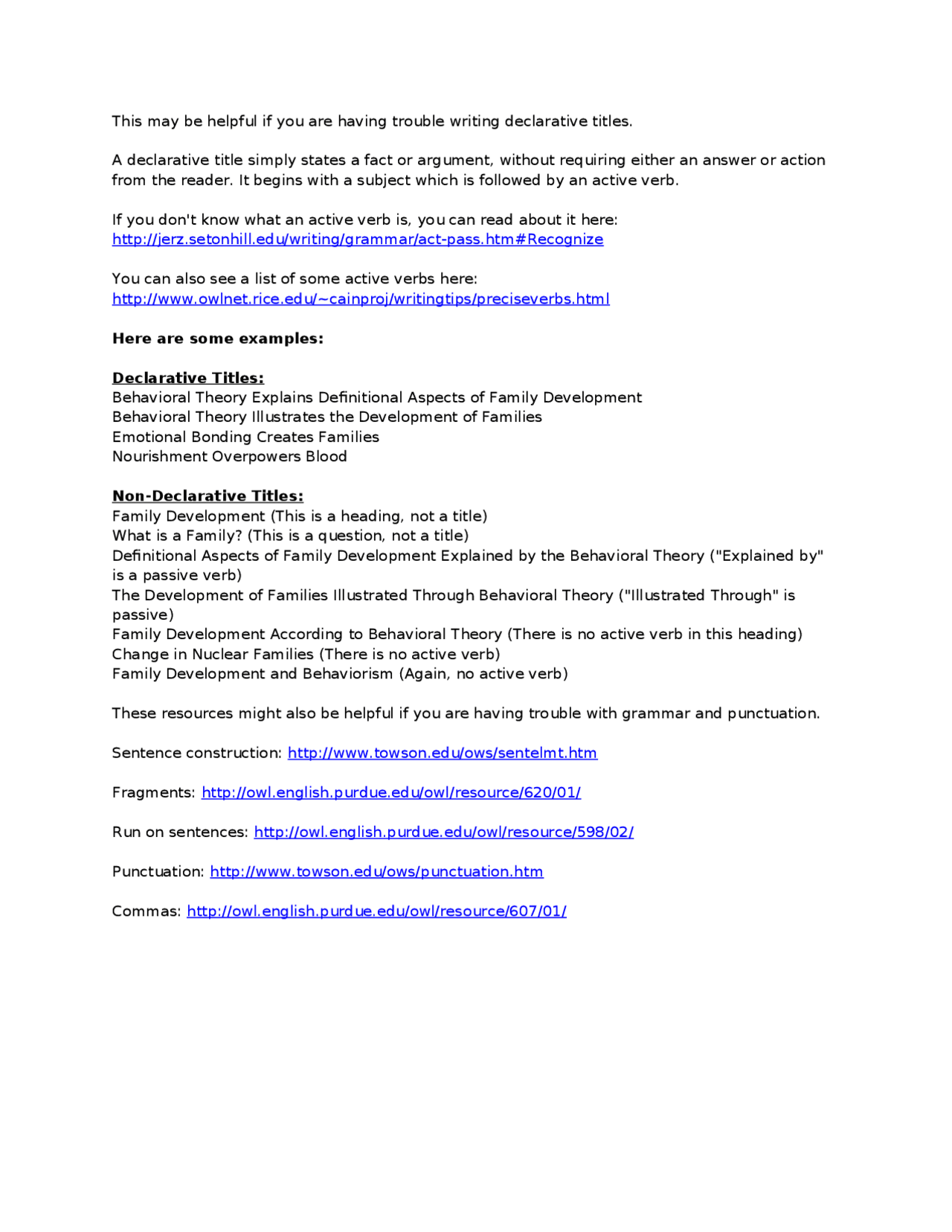 Understanding Declarative Titles: A Guide with Active Verbs and ...