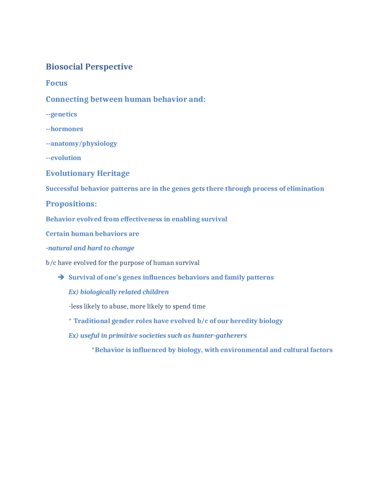 Notes on Biosocial Perspective - Development within Family | CHFD 2100 ...