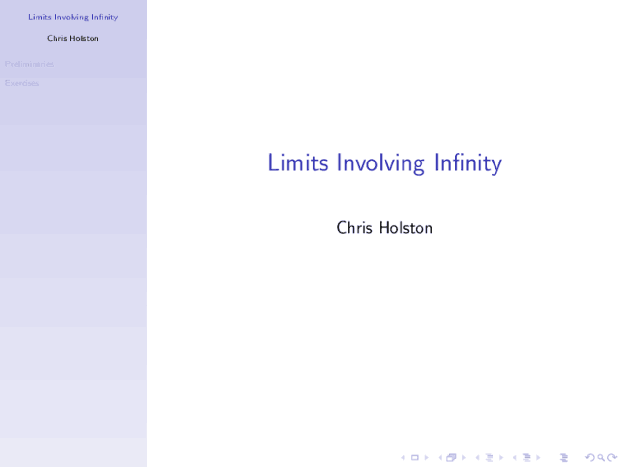 Limits Involving Infinity Lecture Slides Math 263a Docsity