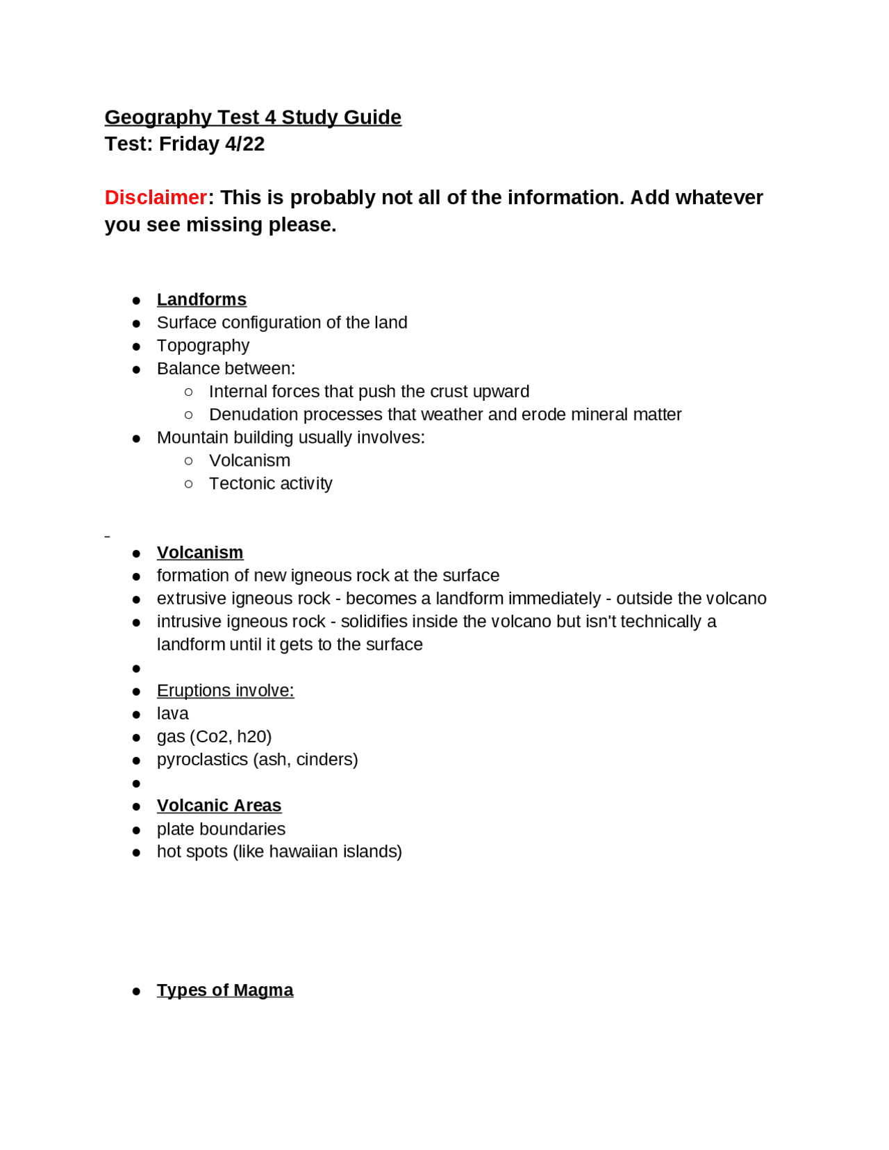 Test 4 Study Guide - Introduction to Physical Geography | GEOG 1111 ...