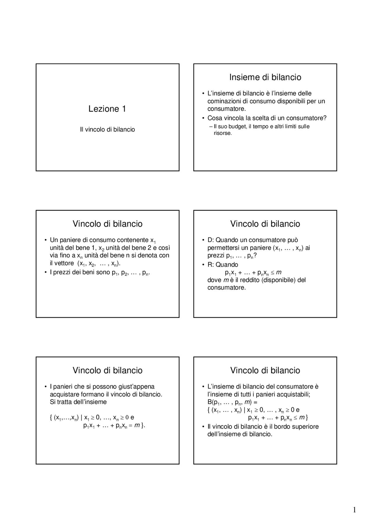 Vincolo Di Bilancio Appunti Di Microeconomia Docsity