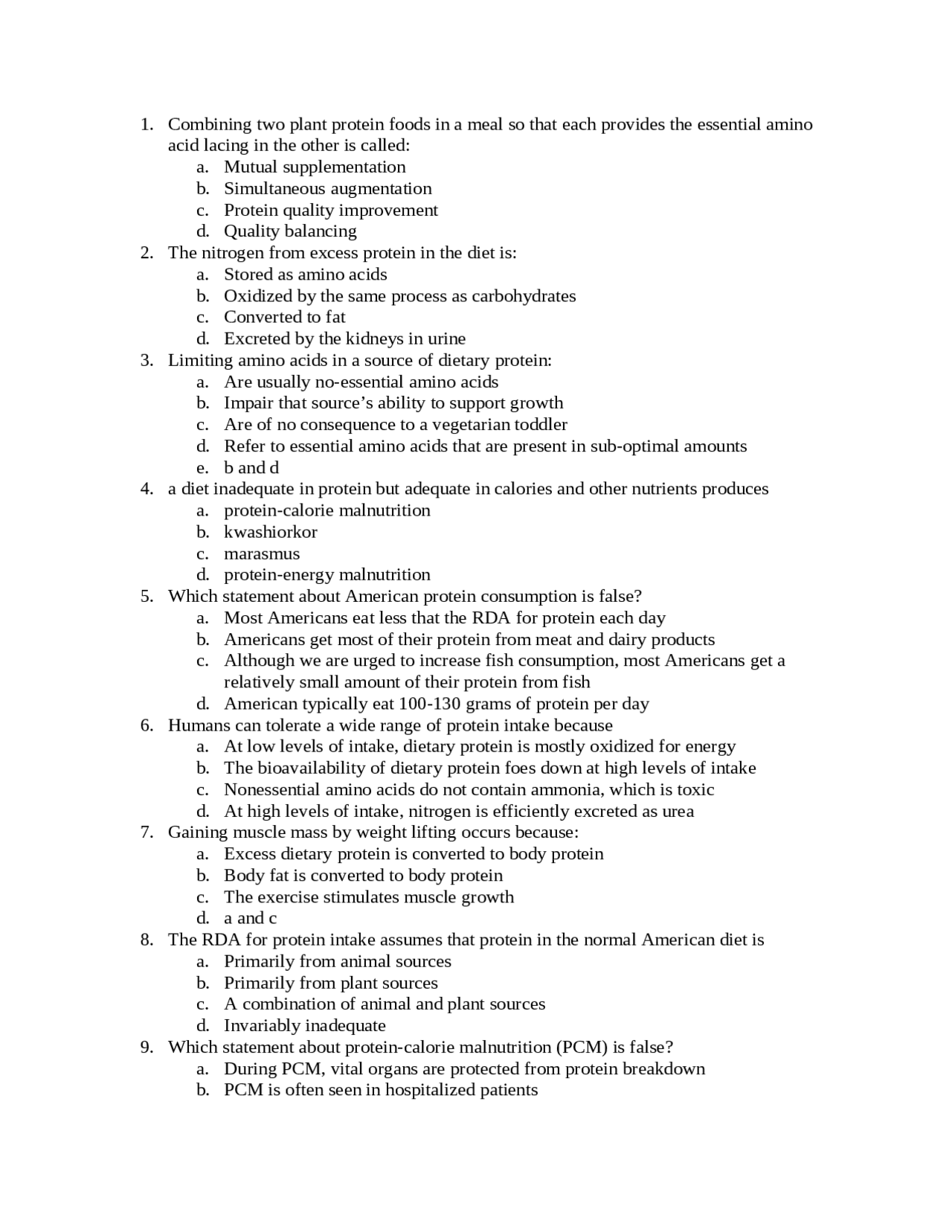 50 Multiple Choice Questions of Exam 3 - Survey of Human Nutrition ...