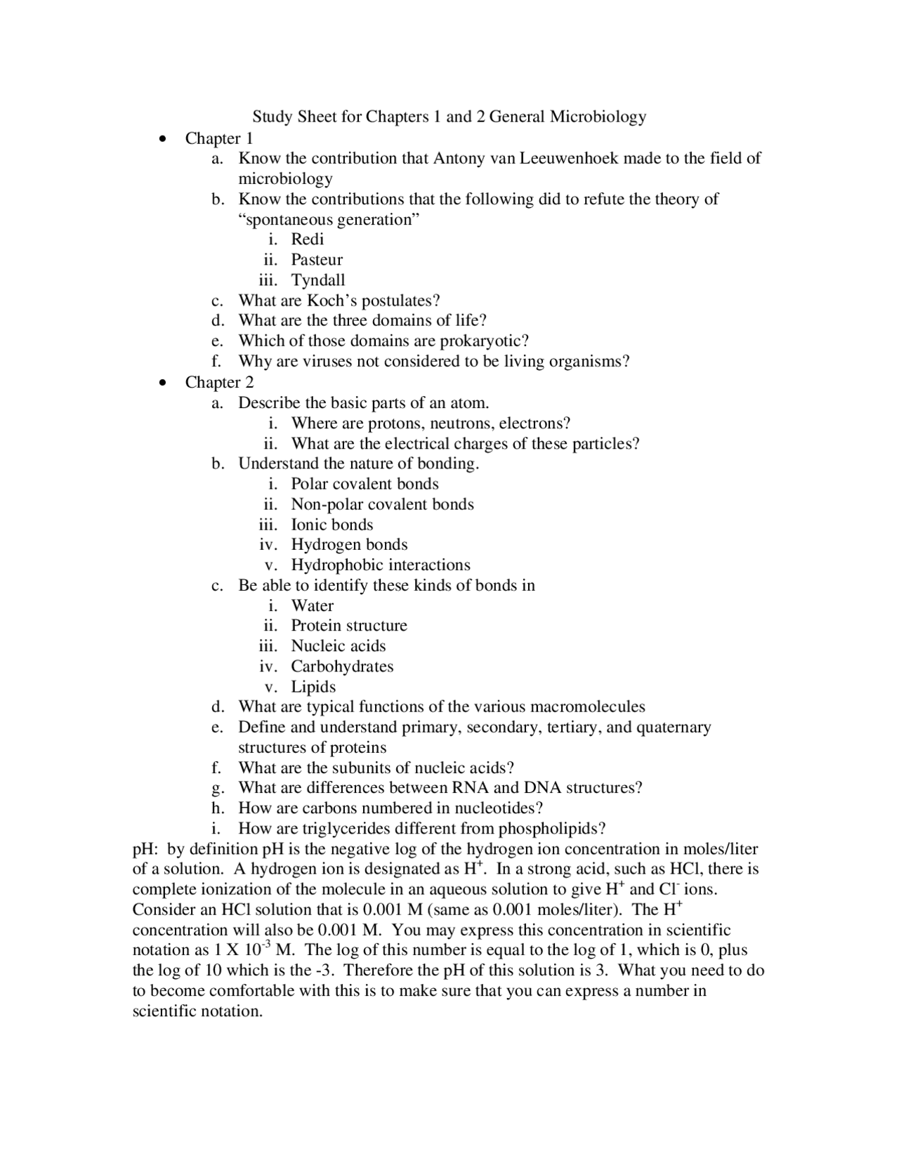 General Microbiology - Chapter wise Study Guide | BIOL 3200 - Docsity