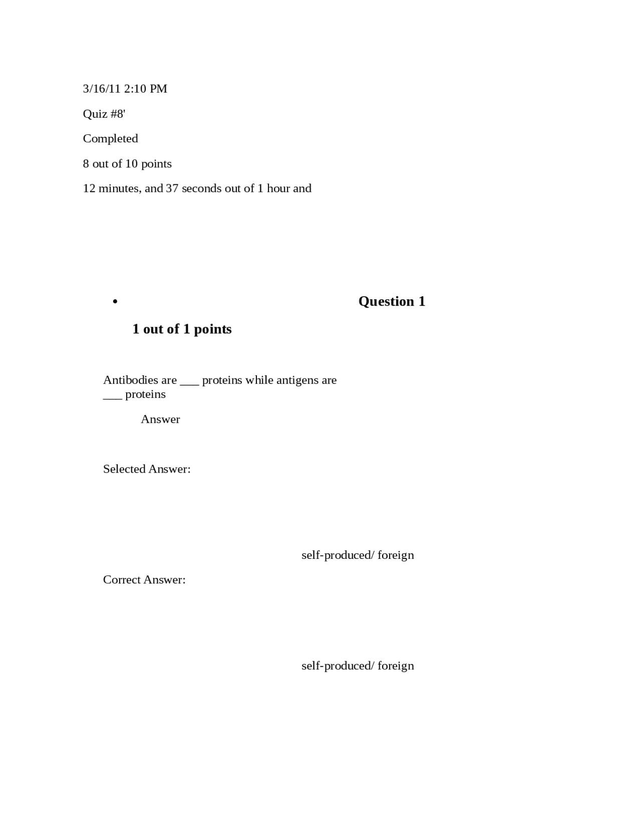 10 Question On Life Science With Answer Bio 110 Docsity