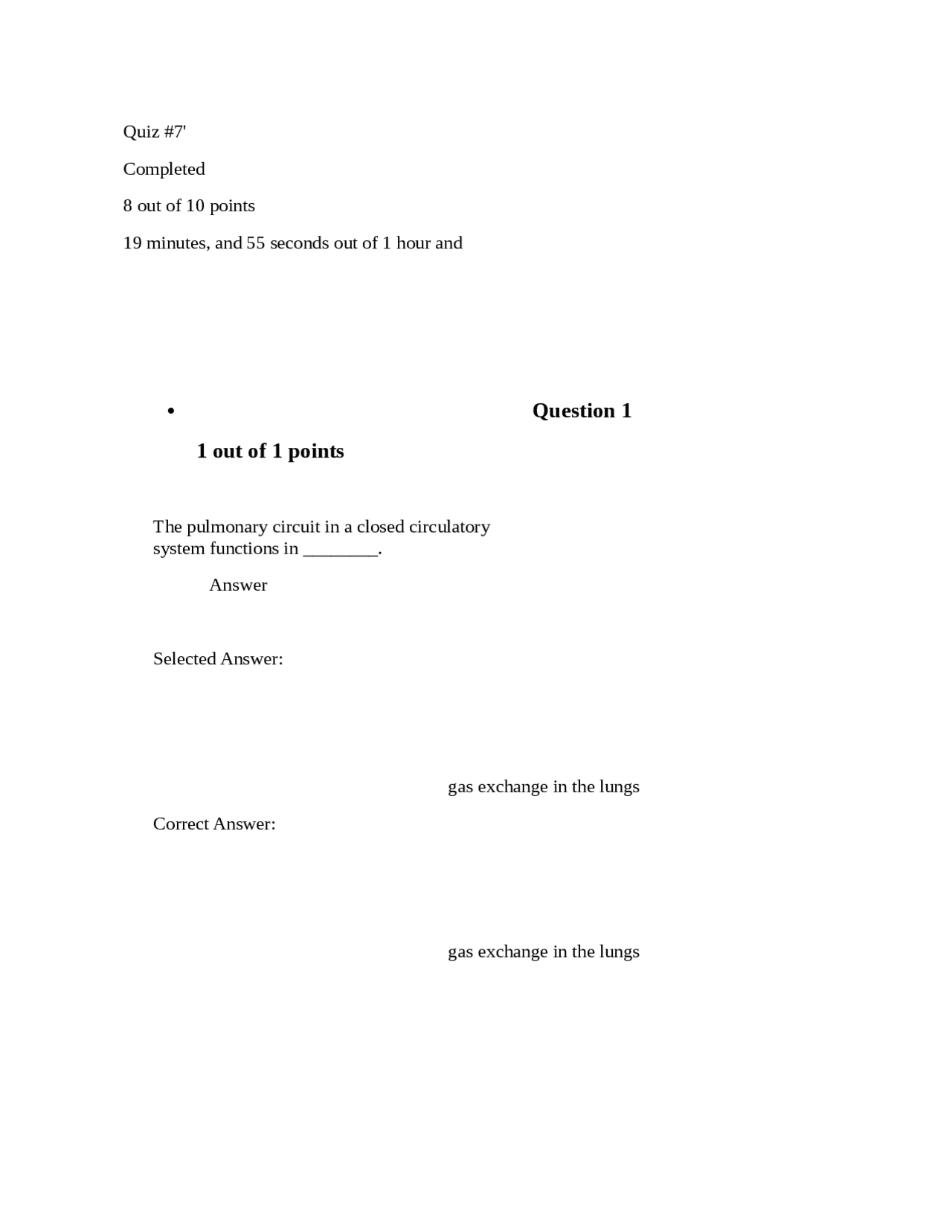 Quiz 7 With Solution For Life Science Bio 110 Docsity