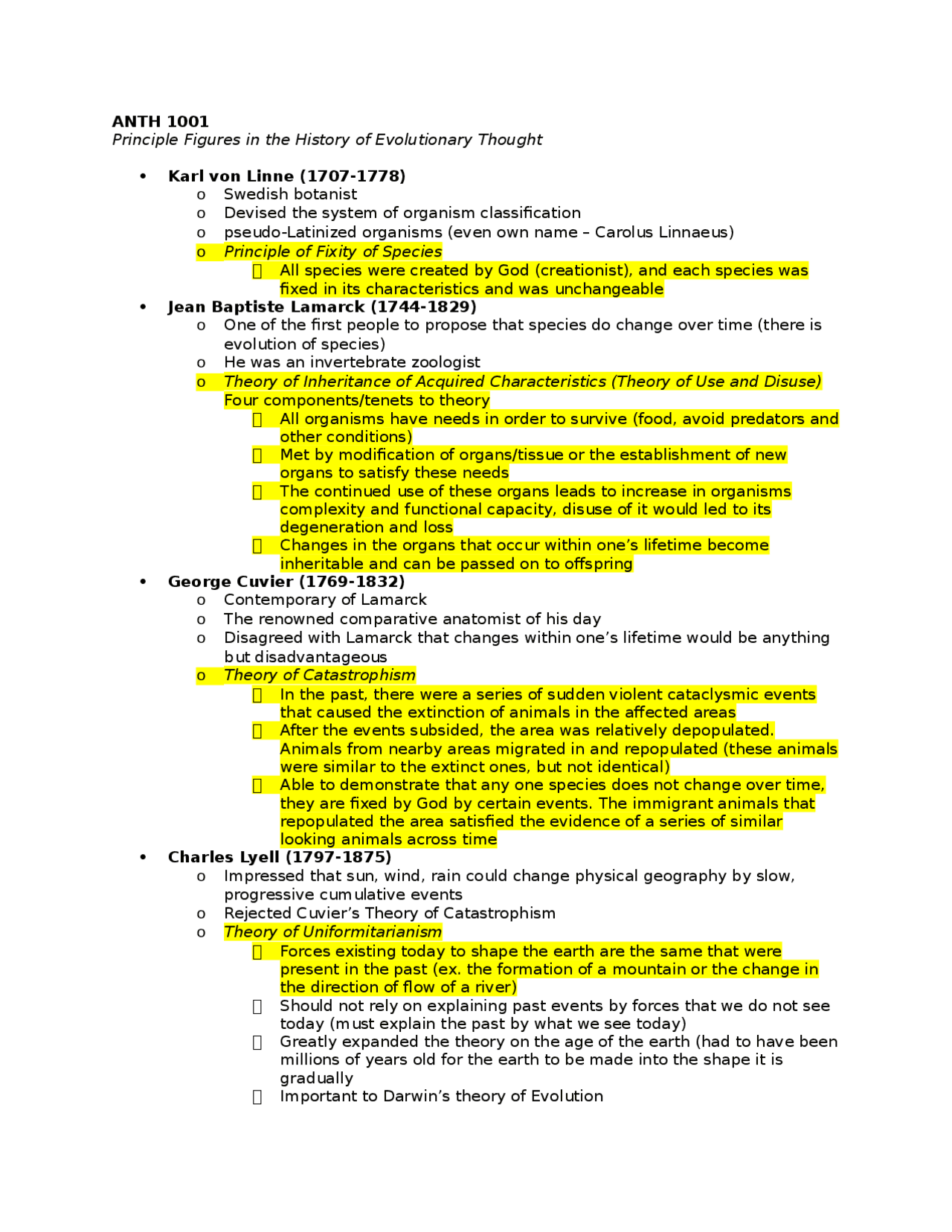 Introduction to Physics and Anthropology - Exam 1 | ANTH 1001 - Docsity