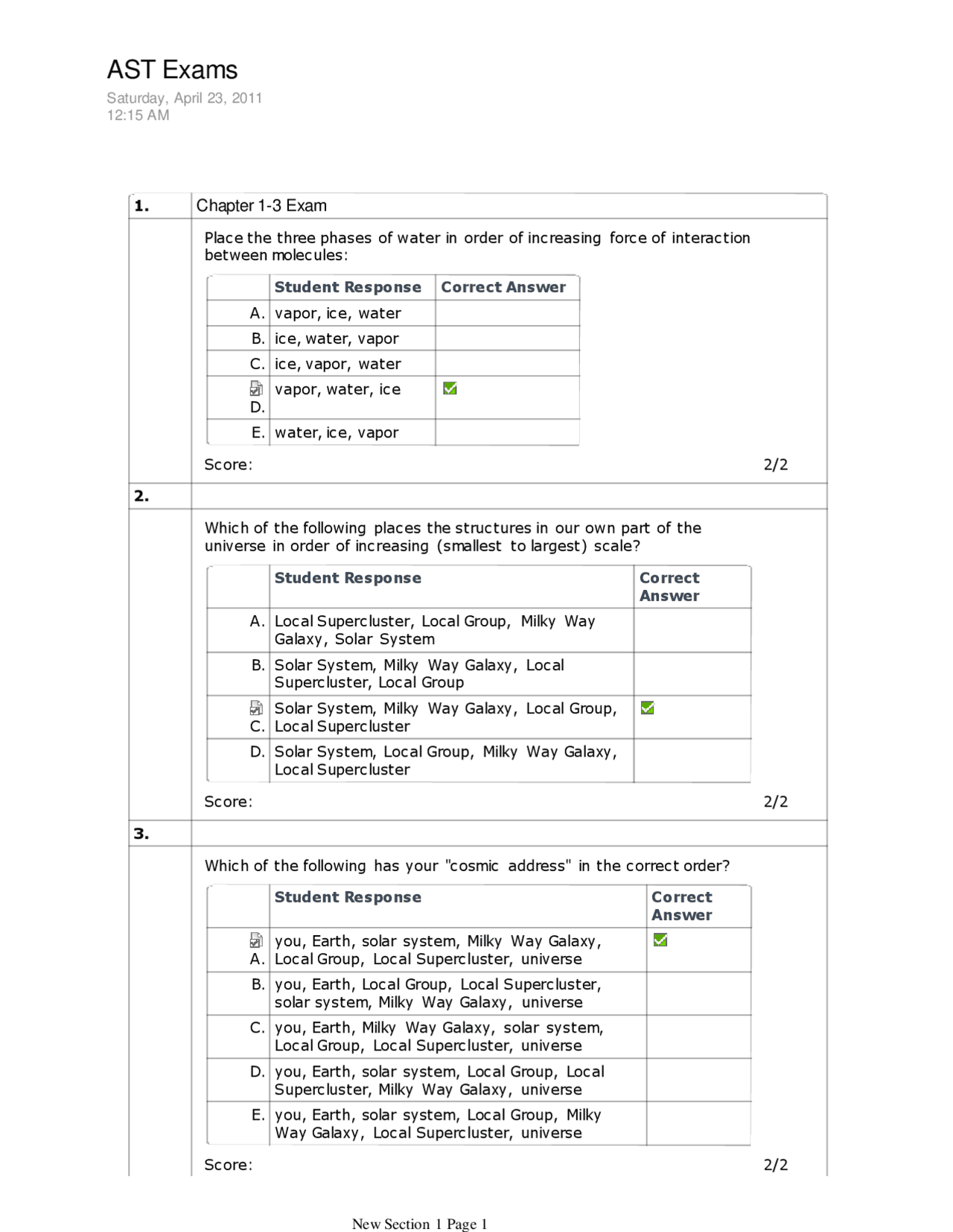 50 Mcqs With Answers Life In The Universe Ast 2037 Docsity
