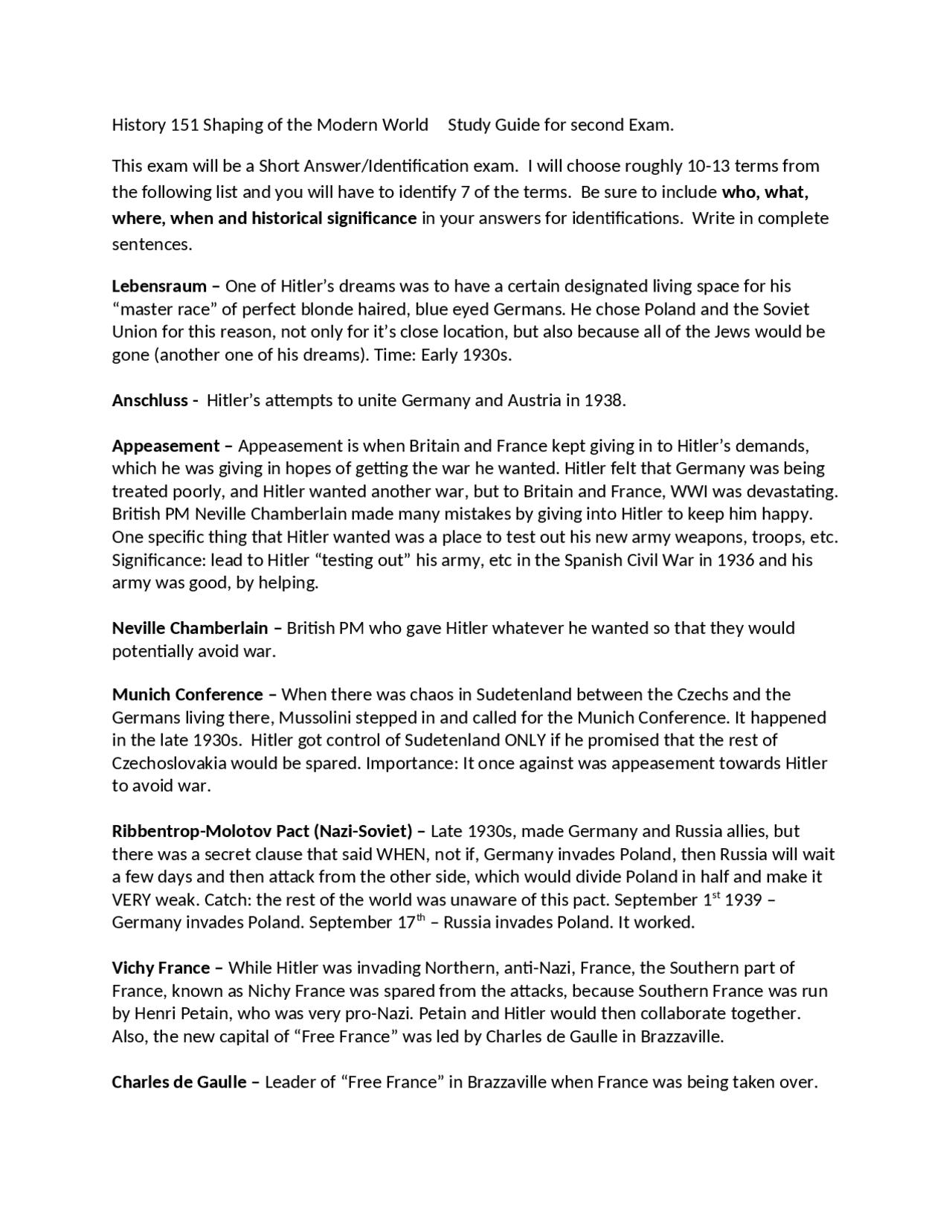 Shaping of the Modern World in Exam 2 - Study Guide | HIST 151 | Study ...